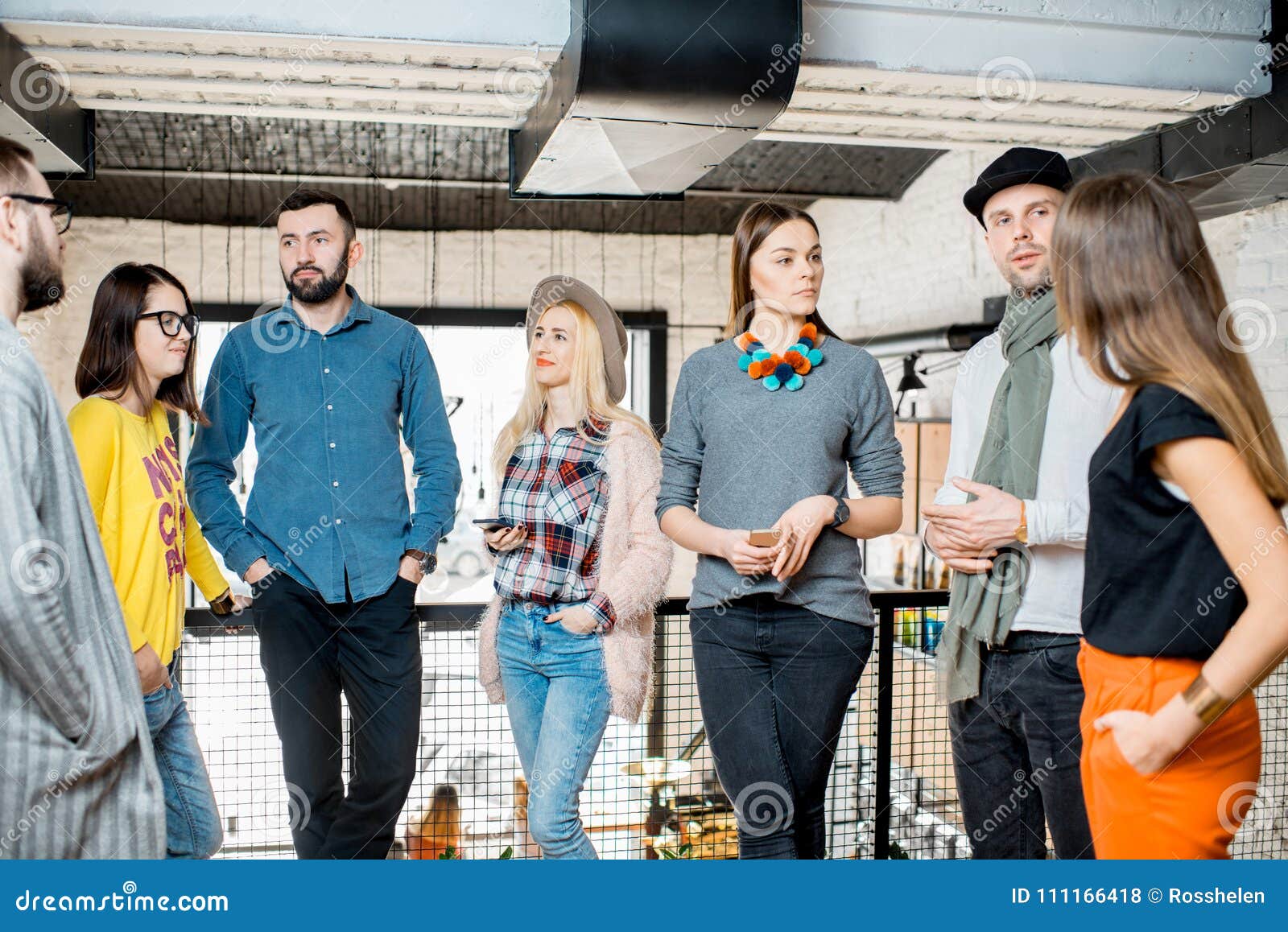 Friends Talking during the Break in the Conference Hall Stock Photo ...