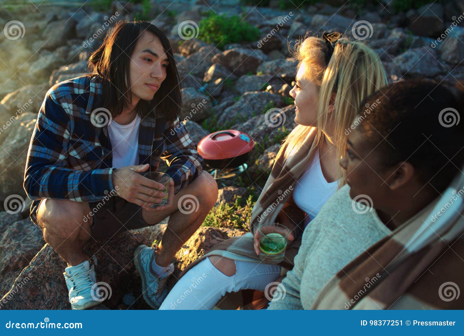 Friends talking stock image. Image of outdoors, women - 98377251
