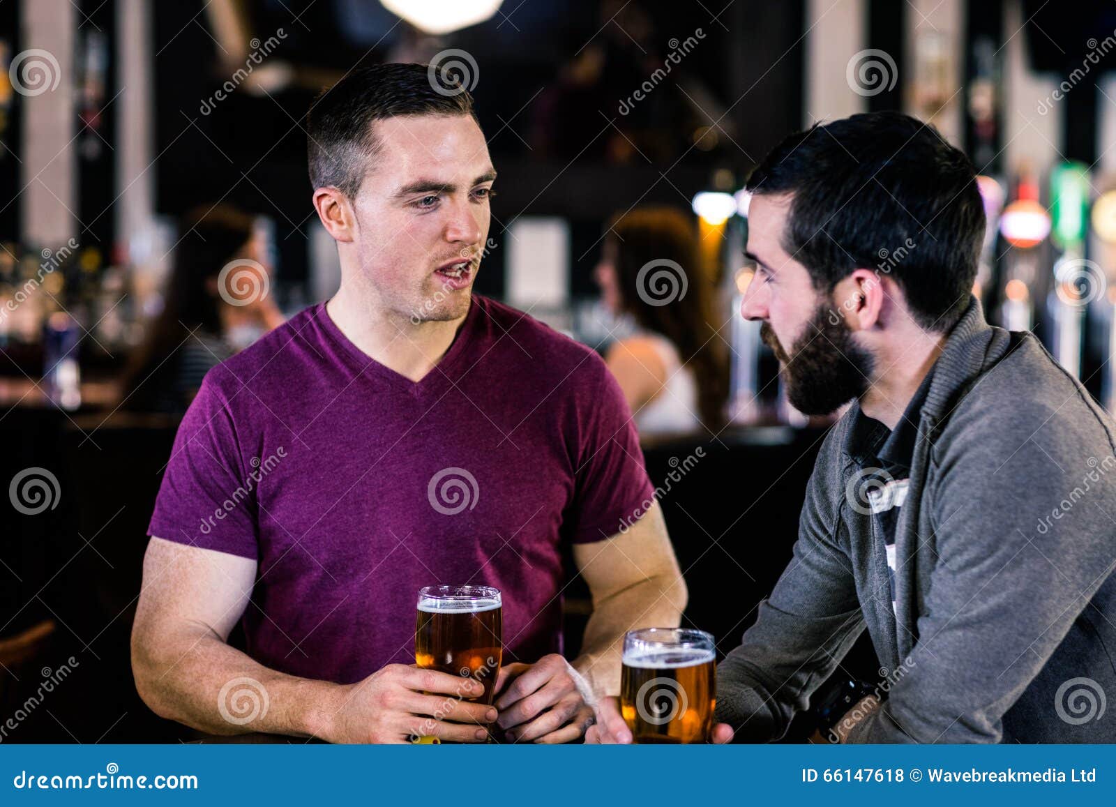 Friends Talking and Having a Pint Stock Photo - Image of drinking ...
