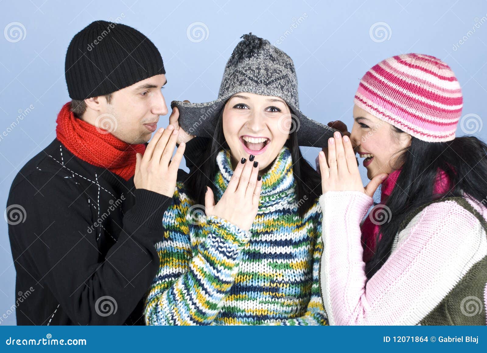 Friends Telling Secrets and Laughing Stock Photo - Image of amused ...
