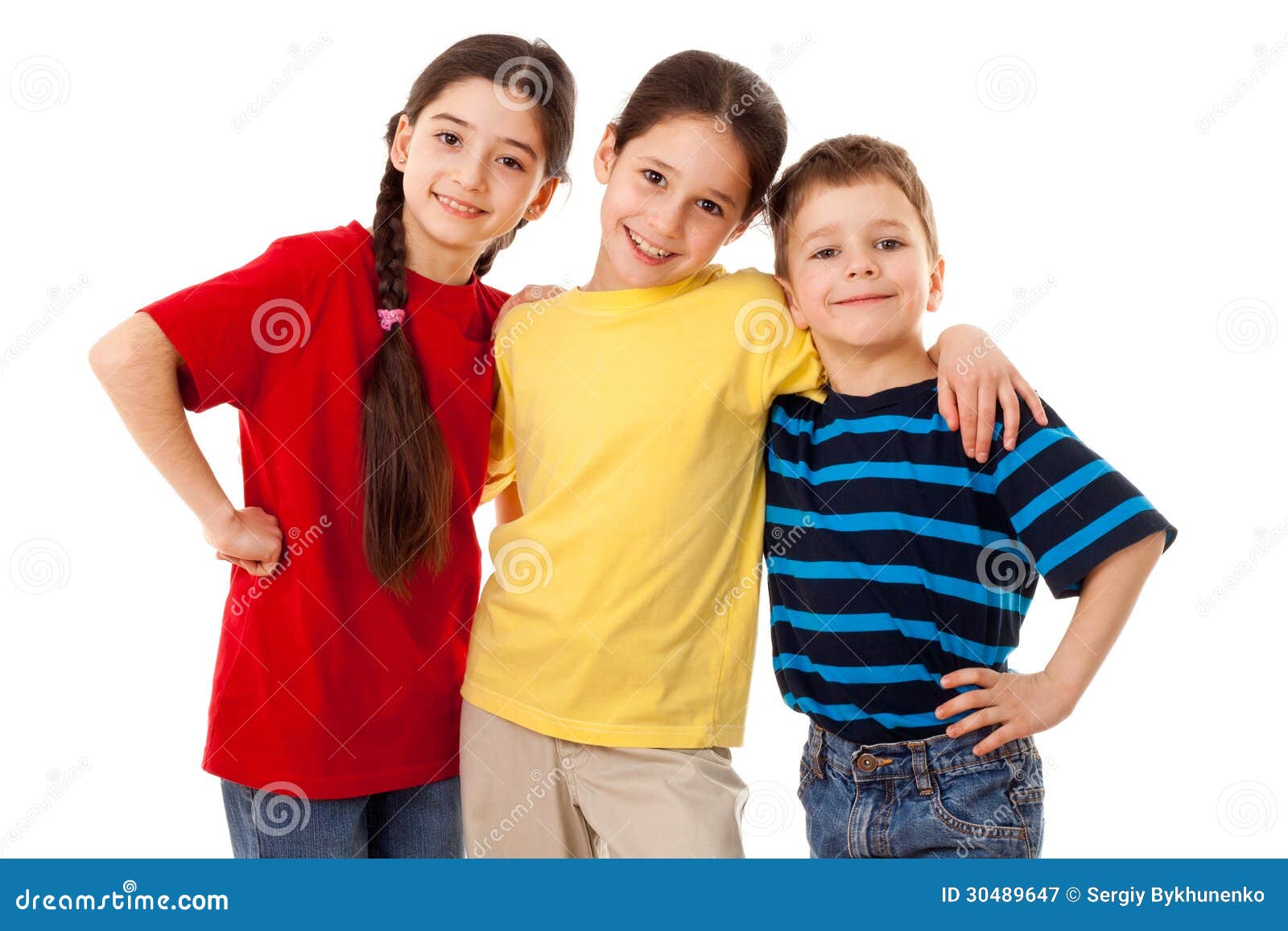 Friends - Three Kids Together Stock Image - Image of studio, friendship ...