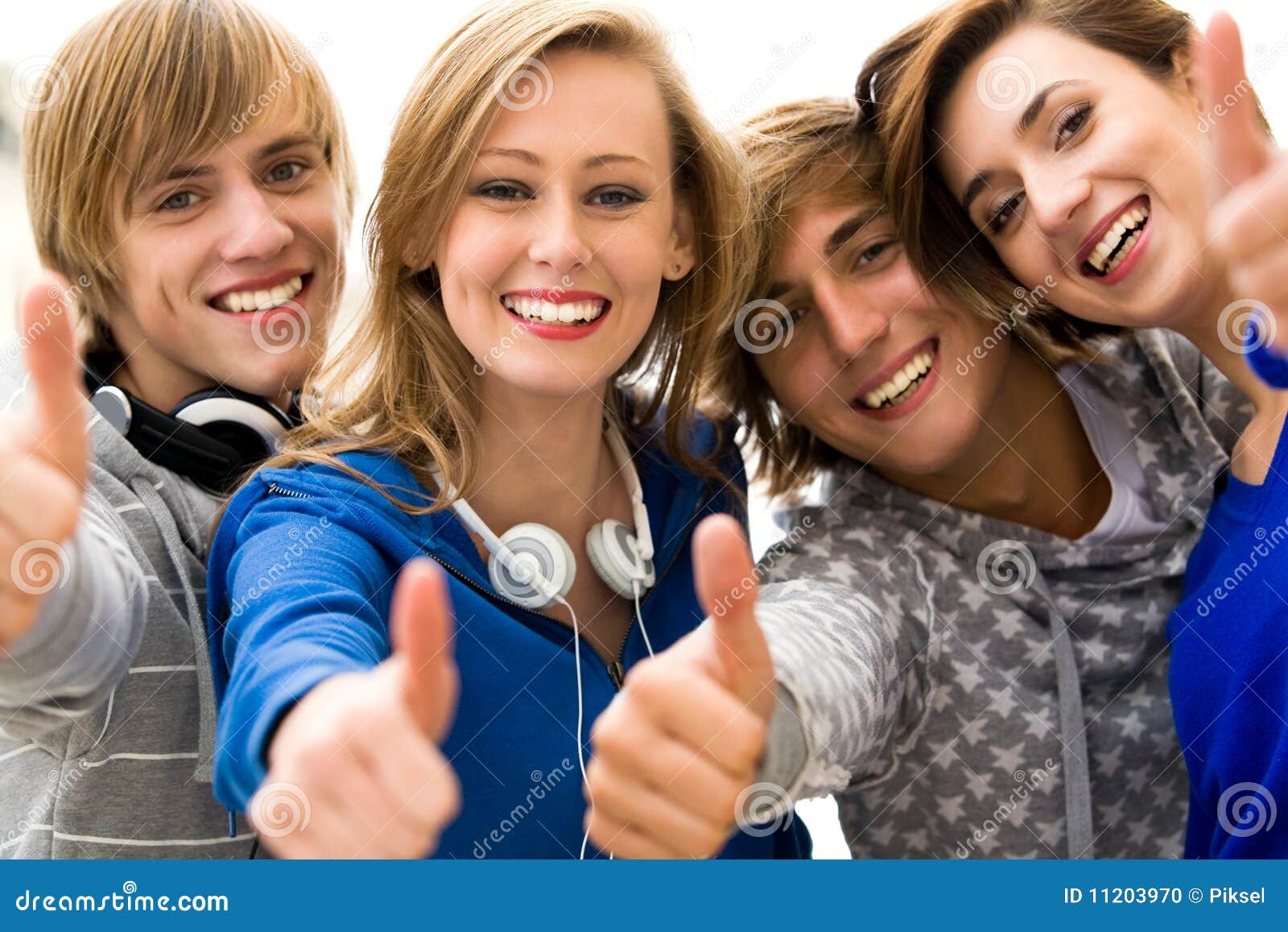 Friends with thumbs up stock photo. Image of friends - 11203970