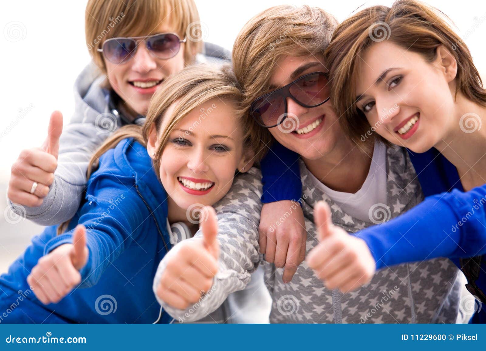 Friends with thumbs up stock photo. Image of friend, attractive - 11229600