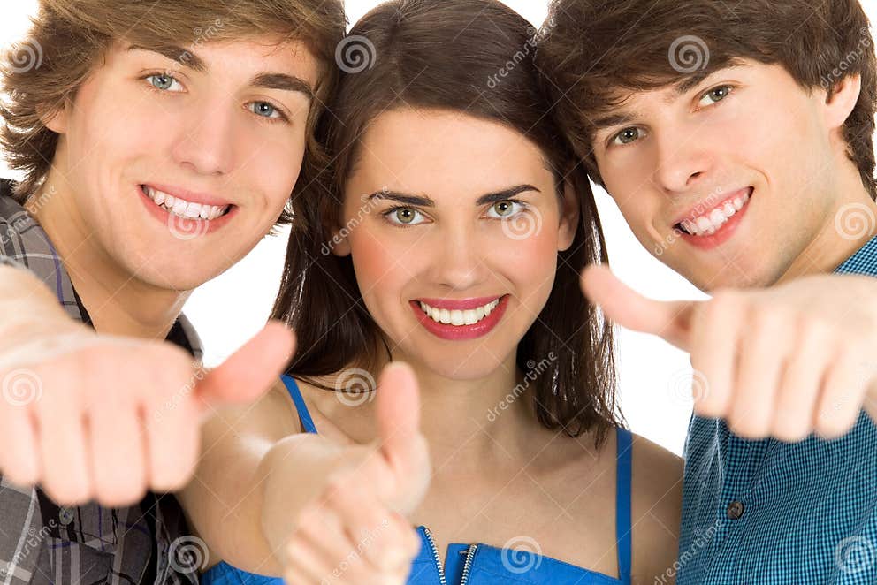 Friends with thumbs up stock image. Image of boys, friends - 14400553
