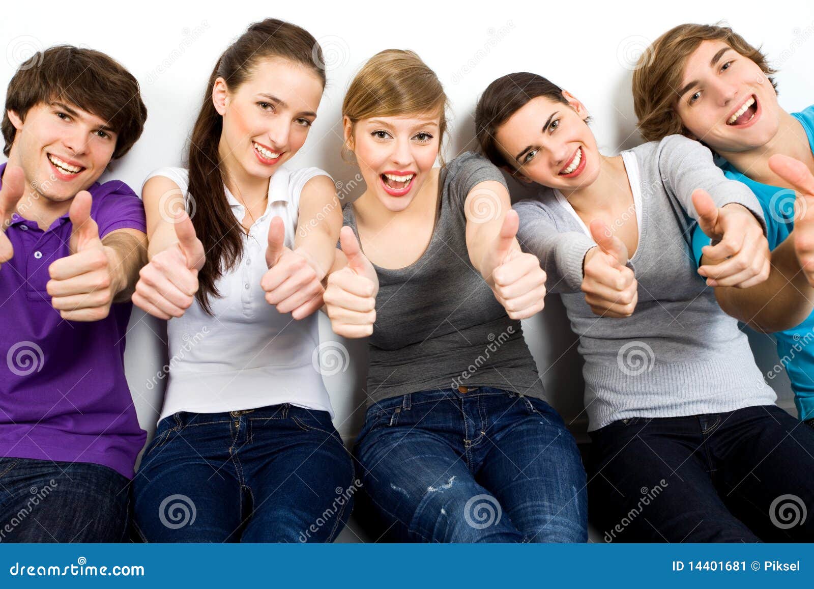 Friends with thumbs up stock image. Image of laughing - 14401681