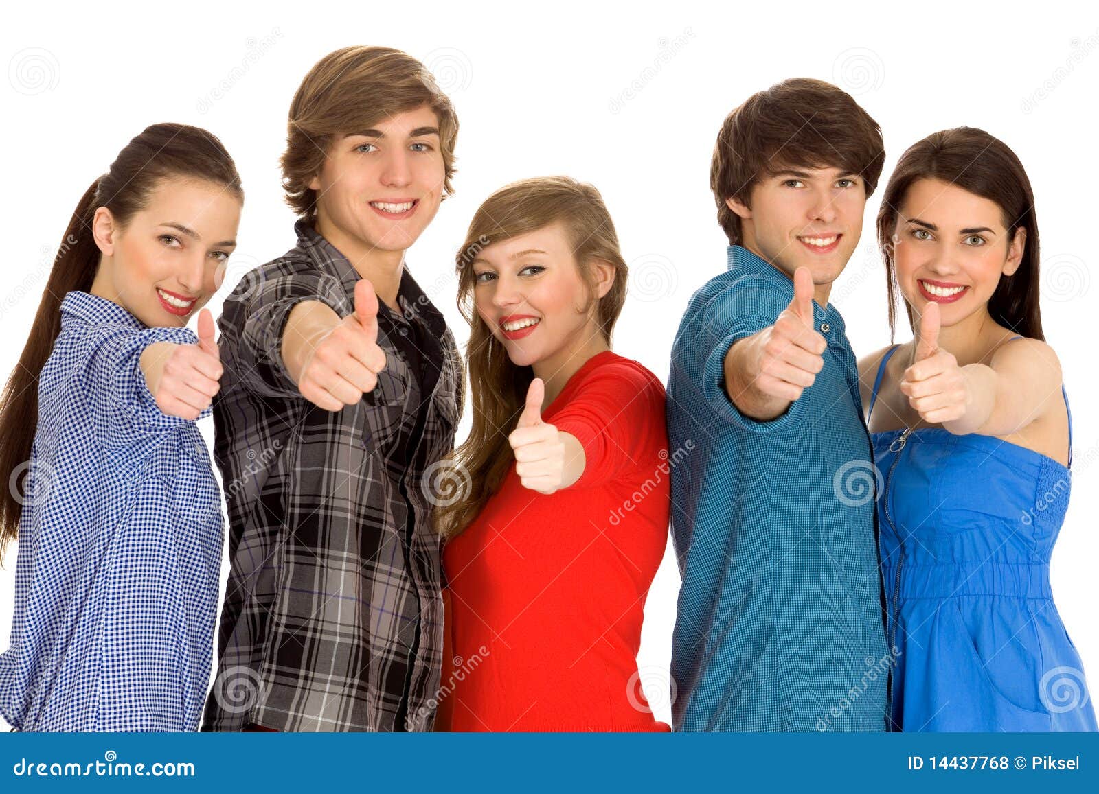 Friends with thumbs up stock photo. Image of sign, group - 14437768