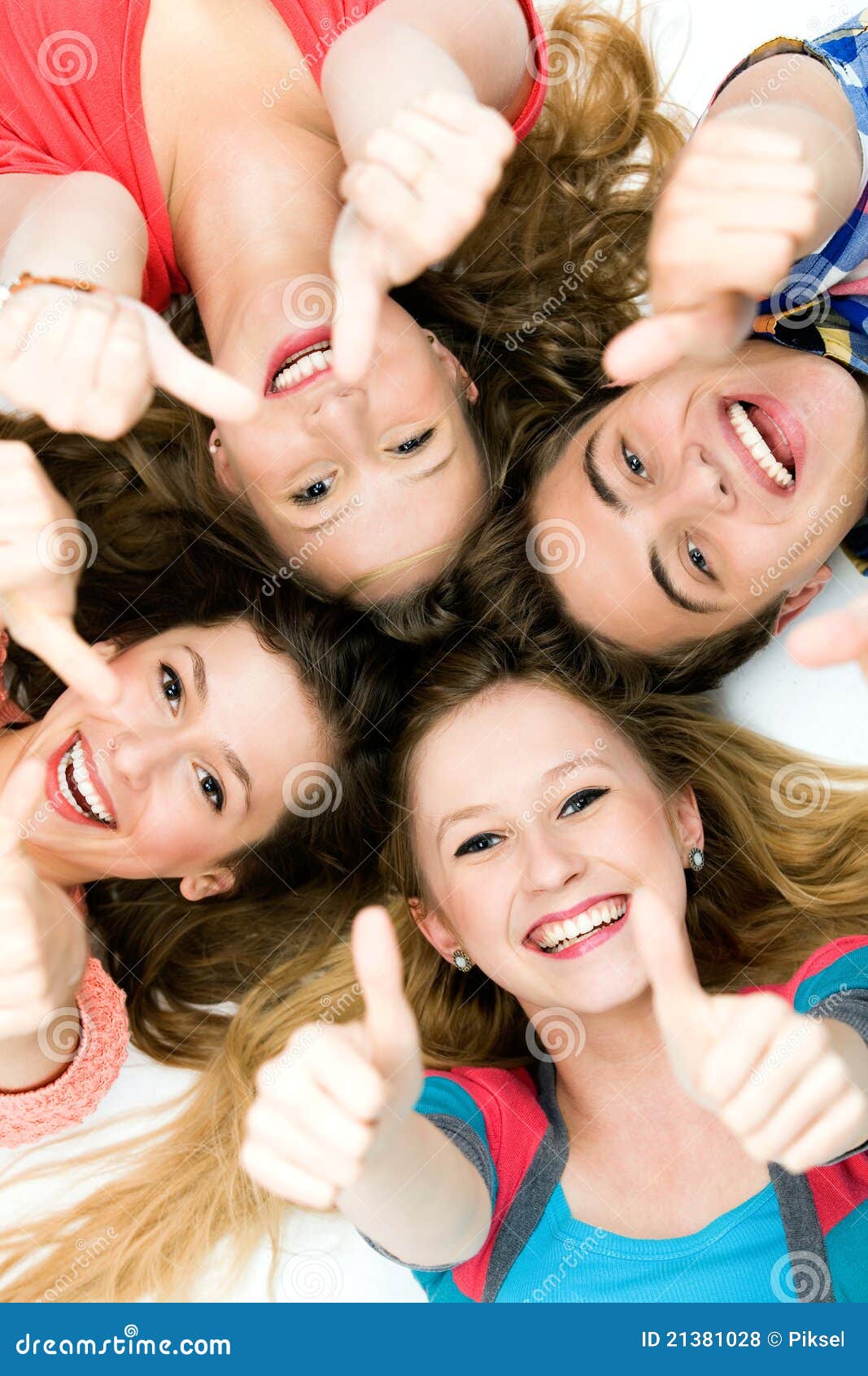 Friends with thumbs up stock photo. Image of girl, attractive - 21381028