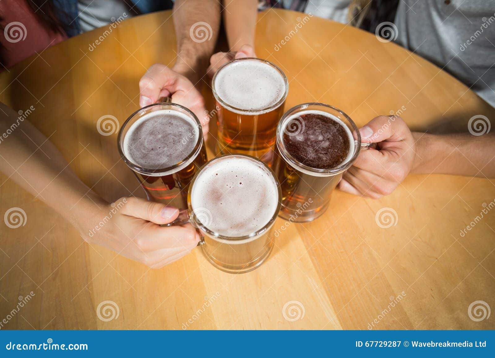 Friends Toasting with Beers Stock Image - Image of drink, woman: 67729287