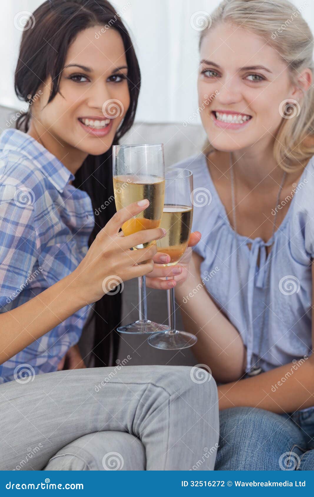Friends Toasting with Champagne Stock Photo - Image of cheerful ...