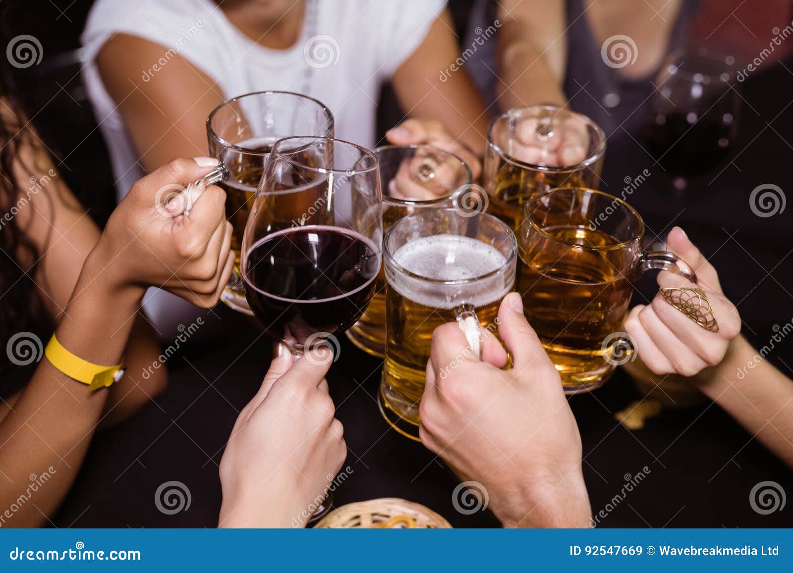 Friends Toasting Drinks at Nightclub Stock Image - Image of friend ...