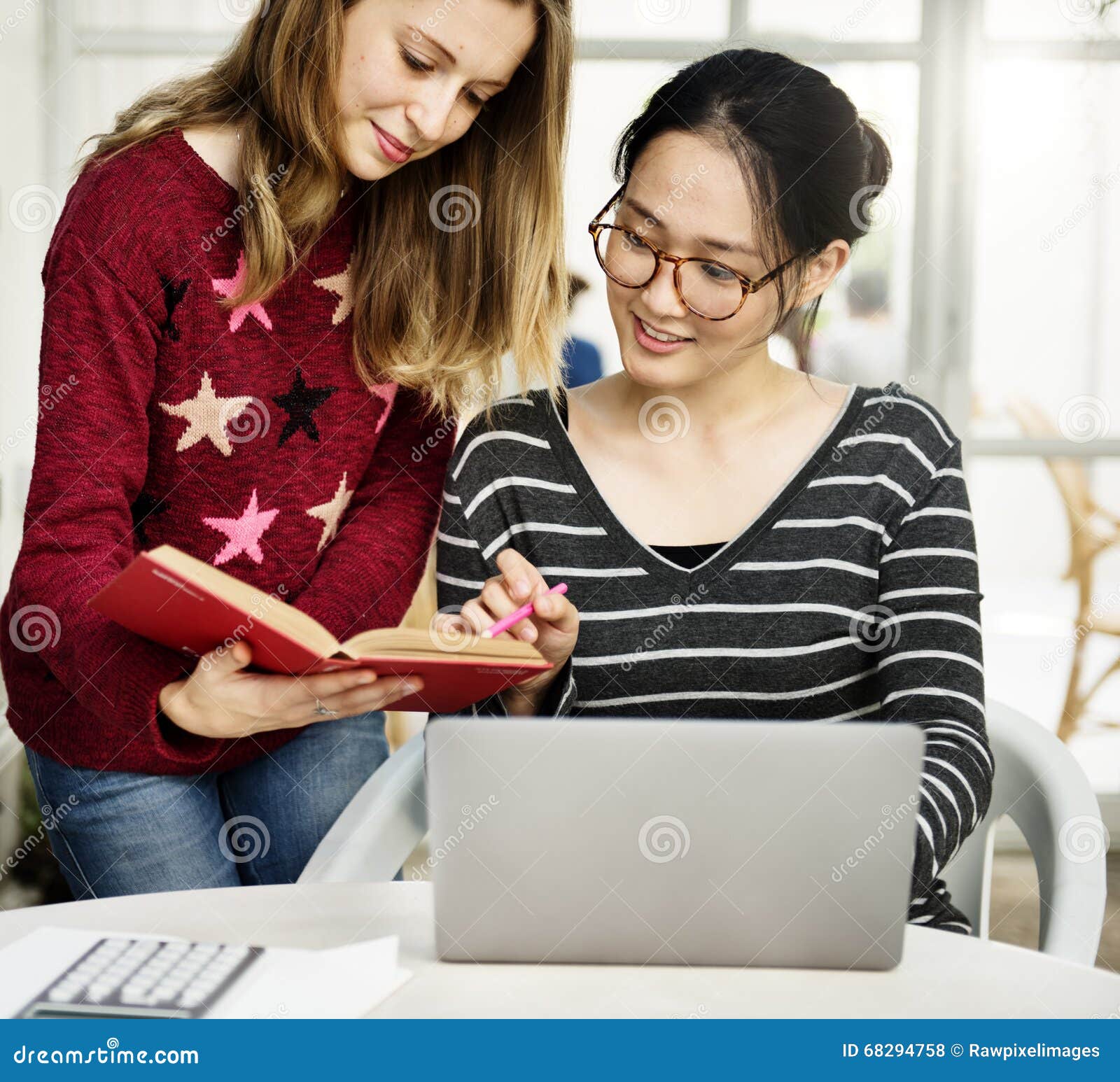 Friends Together Ideas Sharing Homework Talking Concept Stock Photo ...