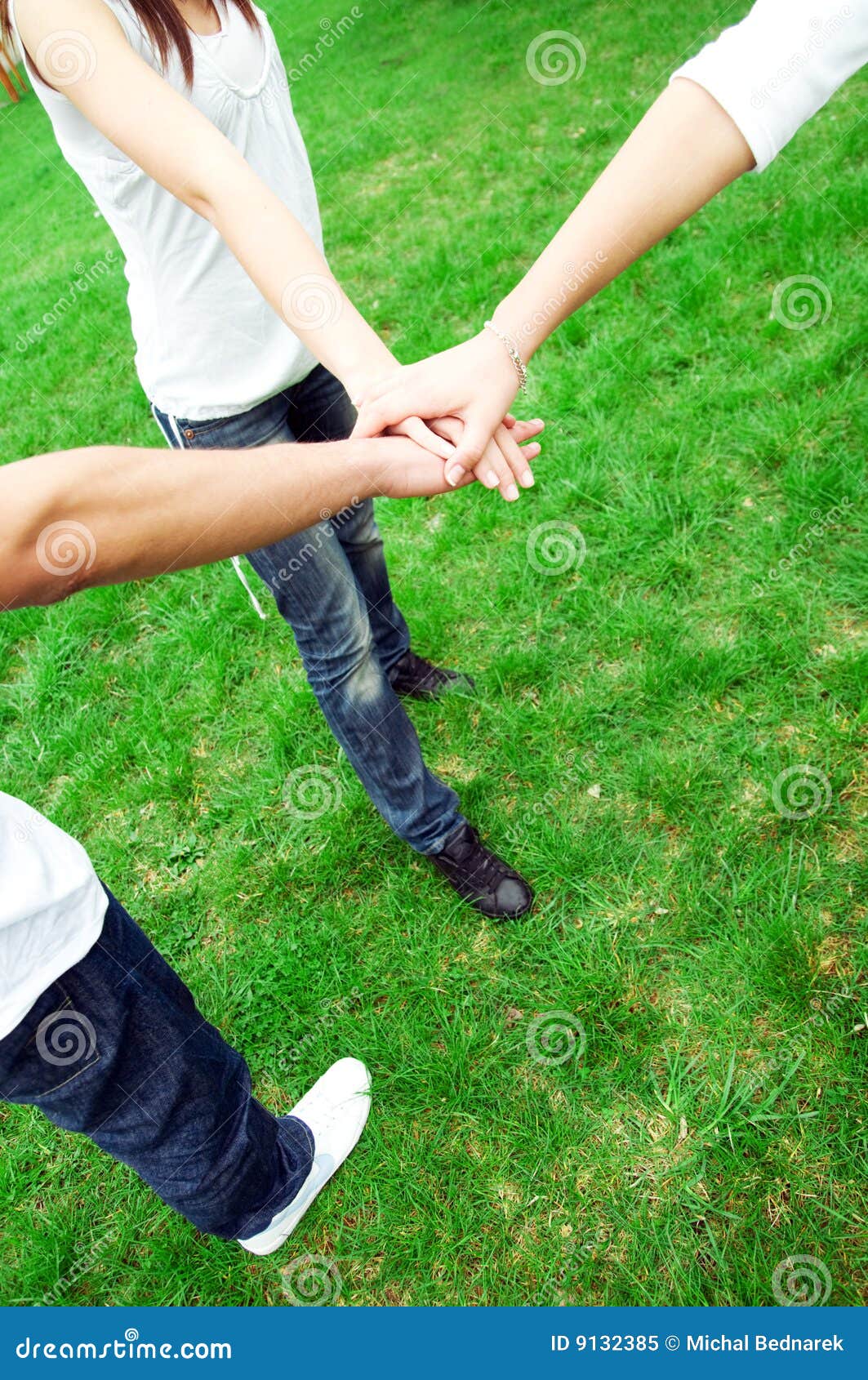 Friends united stock image. Image of joyful, casual, hands - 9132385