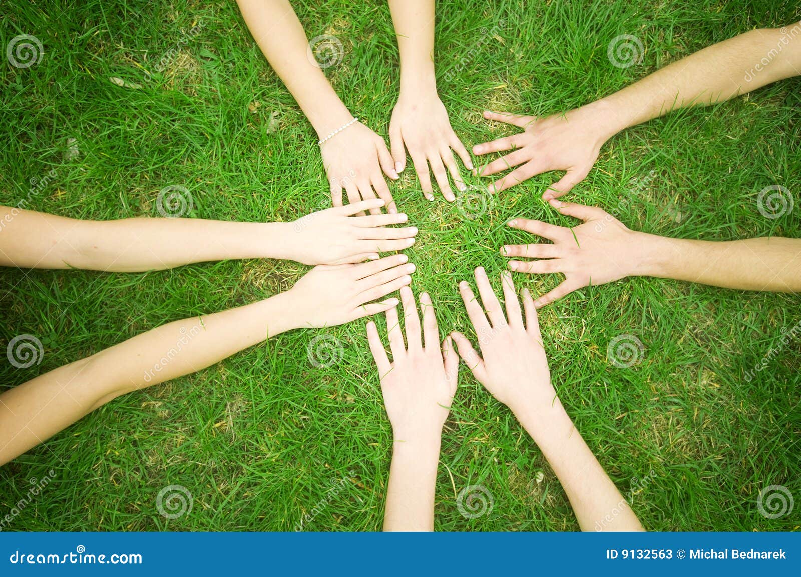Friends united stock image. Image of green, girl, grass - 9132563
