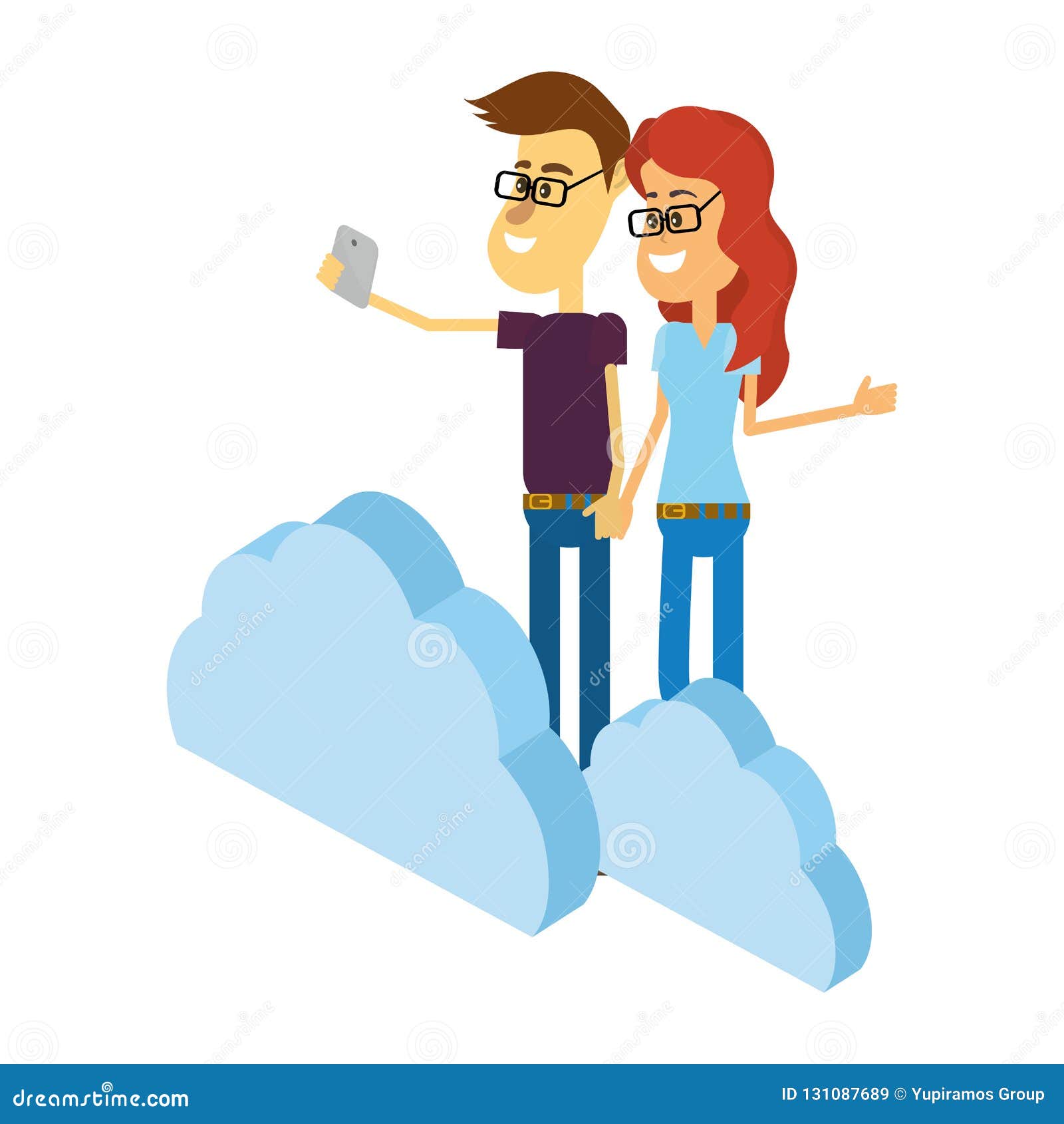 People and cloud computing stock vector. Illustration of network ...