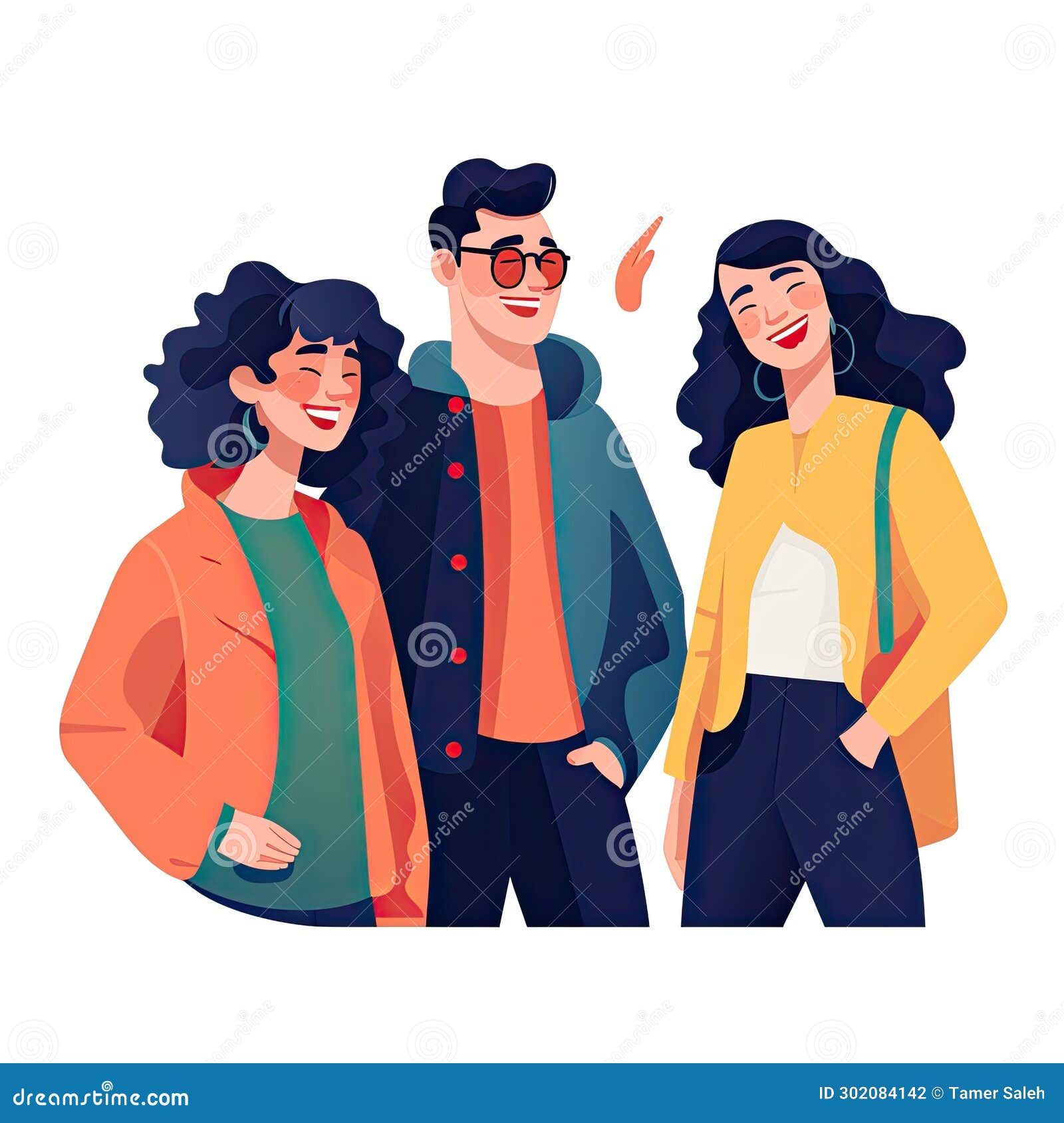 Friends Vector Illustration. Stock Illustration - Illustration of ...
