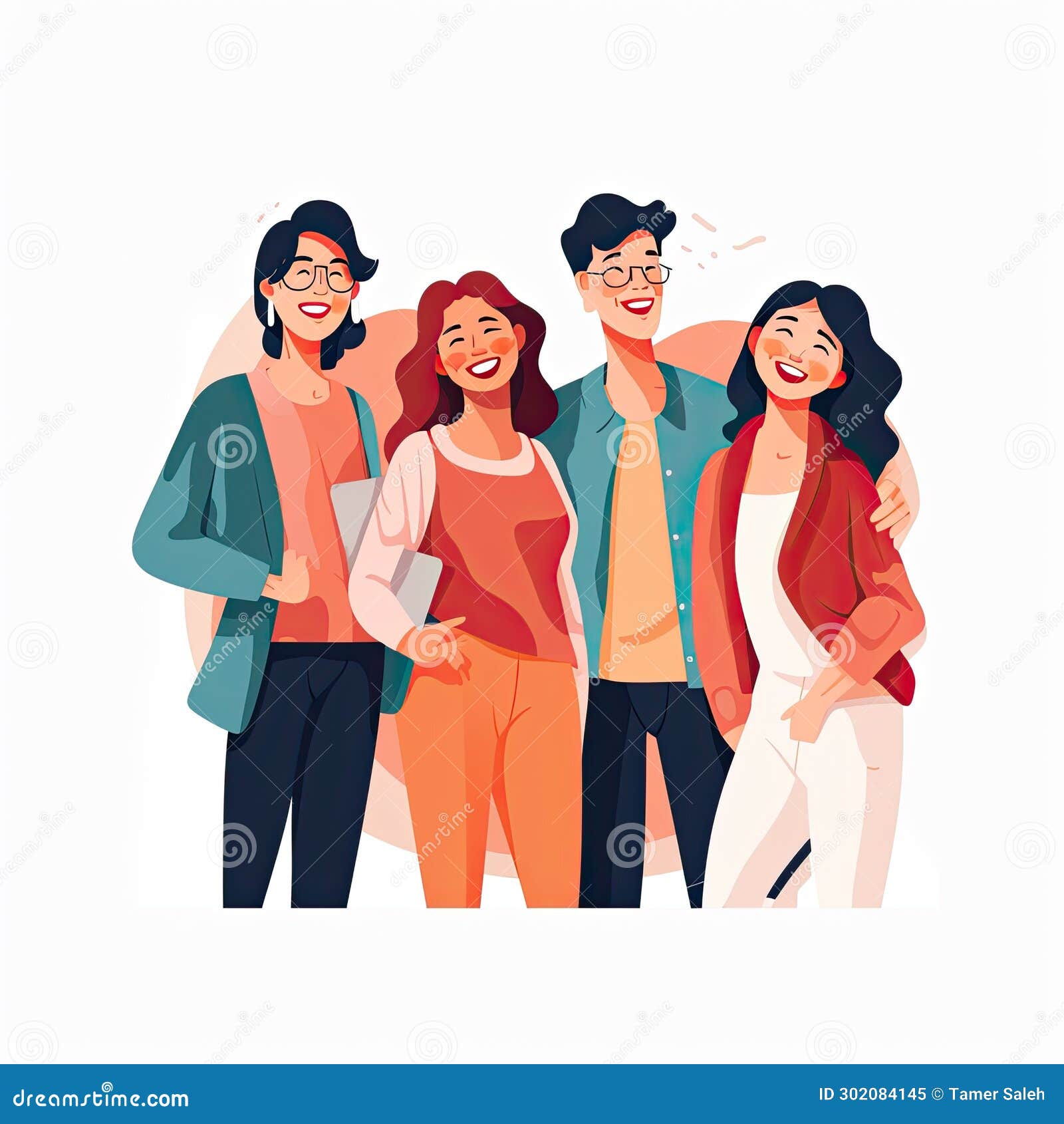 Friends Vector Illustration. Stock Illustration - Illustration of ...
