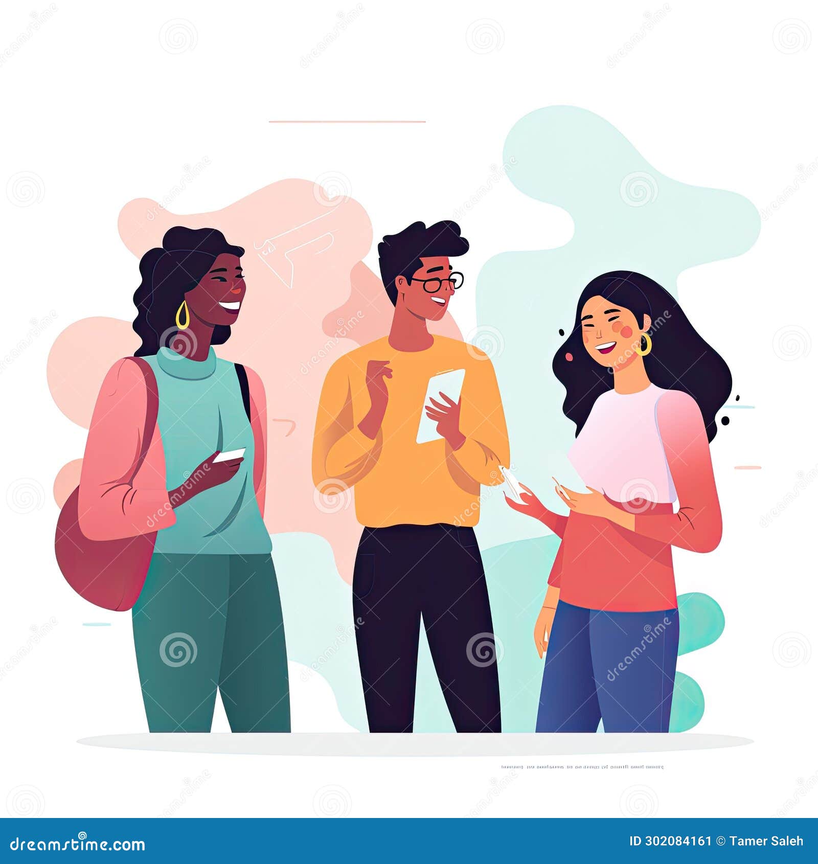 Friends Vector Illustration. Stock Illustration - Illustration of ...