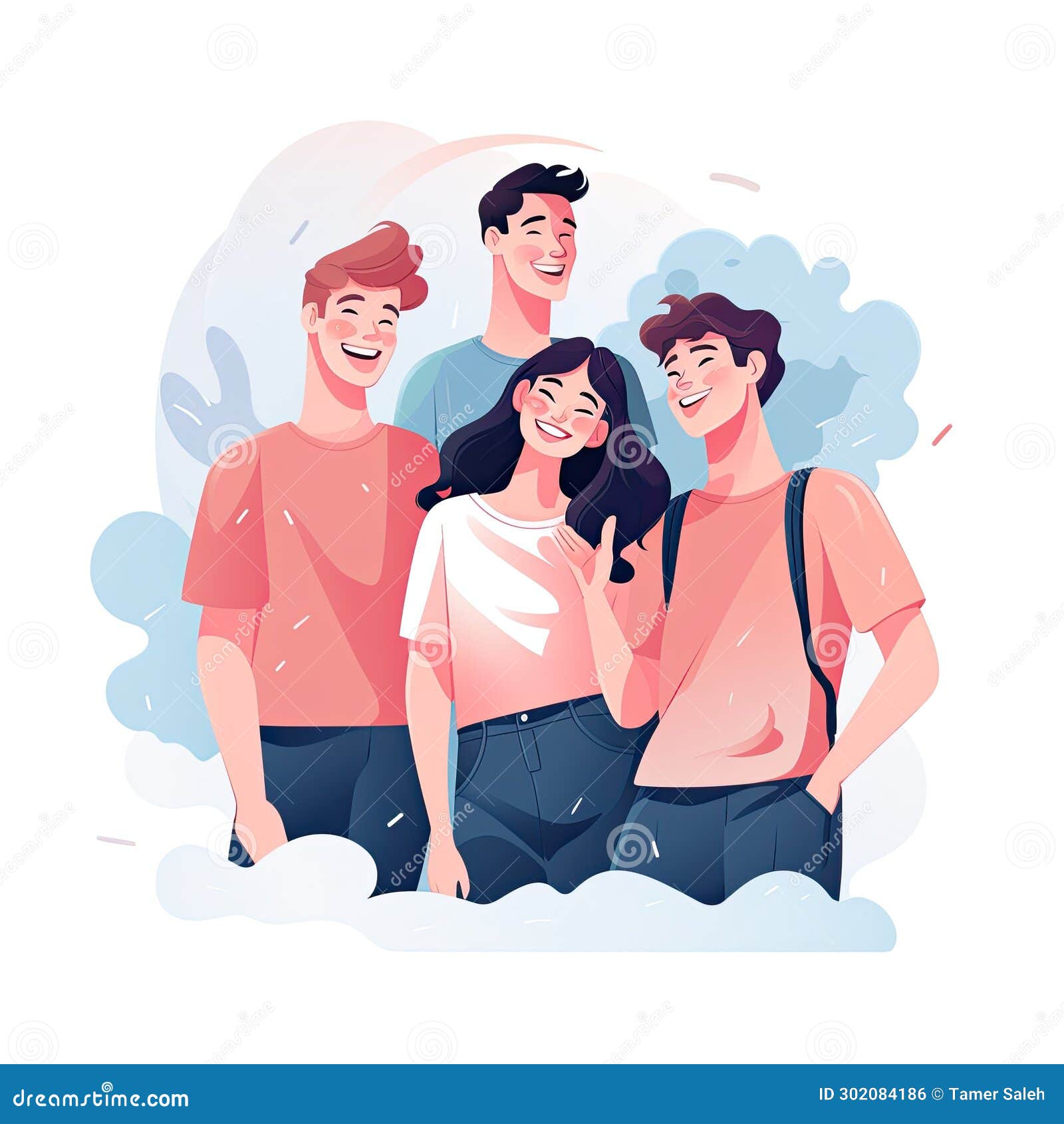 Friends Vector Illustration. Stock Illustration - Illustration of ...