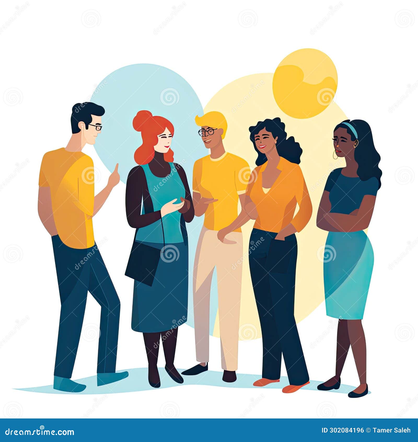 Friends Vector Illustration. Stock Illustration - Illustration of ...