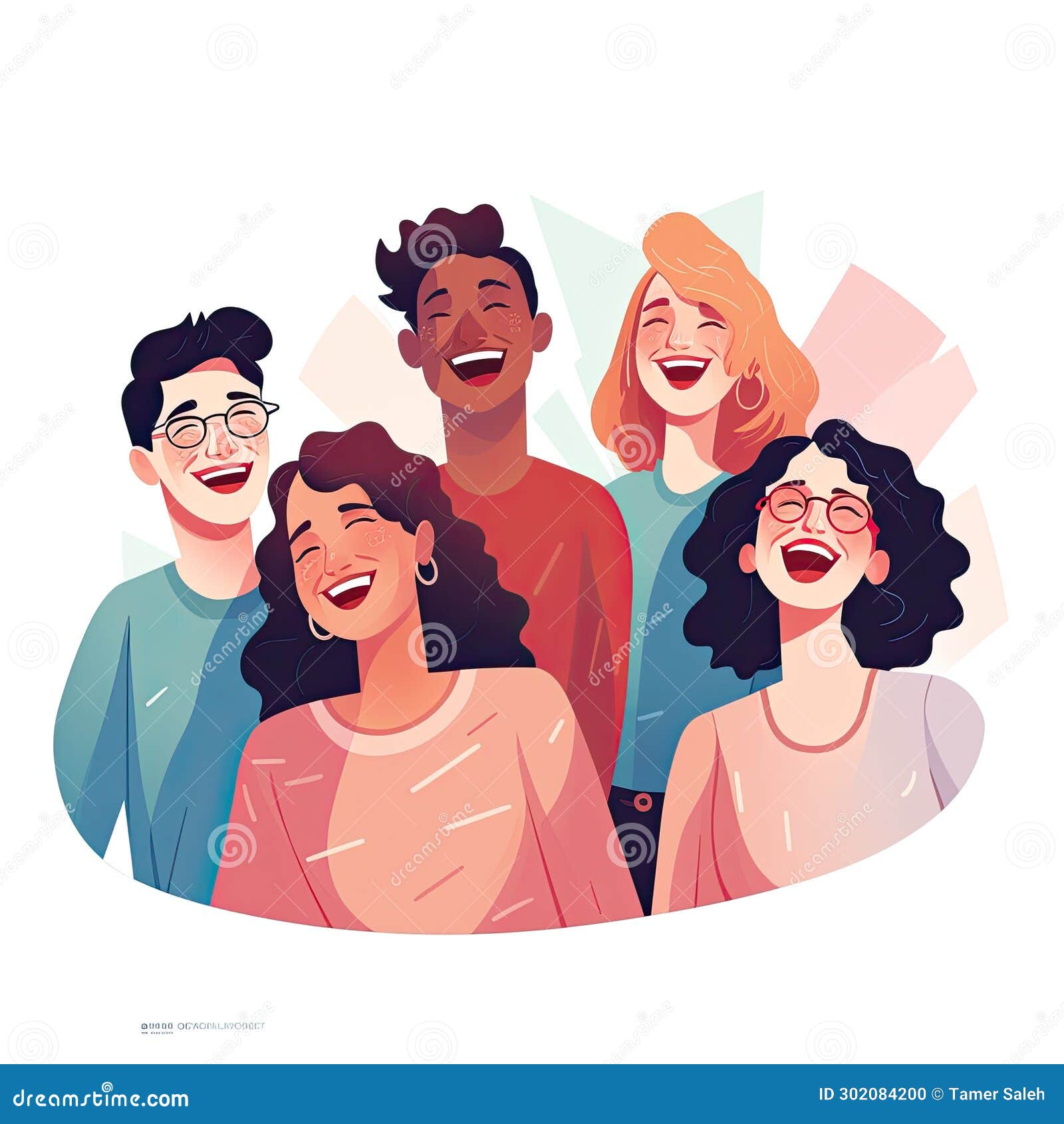 Friends Vector Illustration. Stock Illustration - Illustration of ...