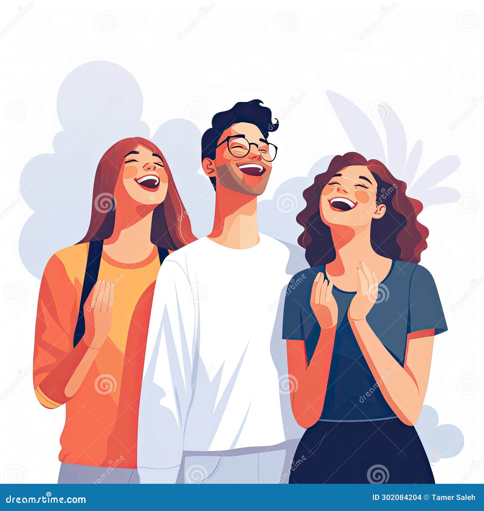 Friends Vector Illustration. Stock Illustration - Illustration of ...