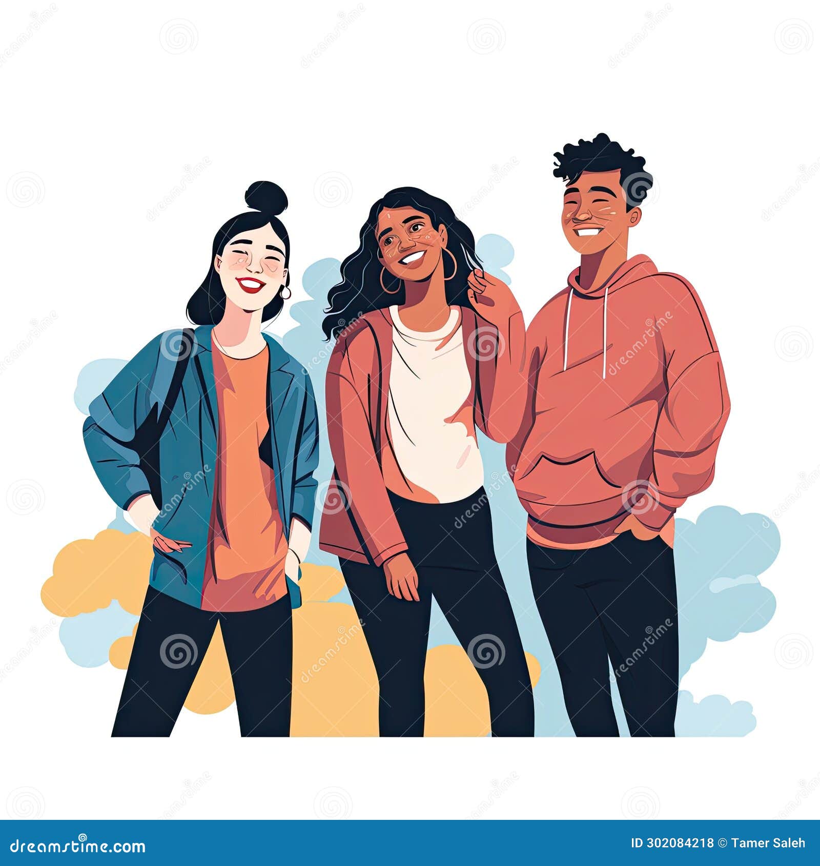 Friends Vector Illustration. Stock Illustration - Illustration of ...