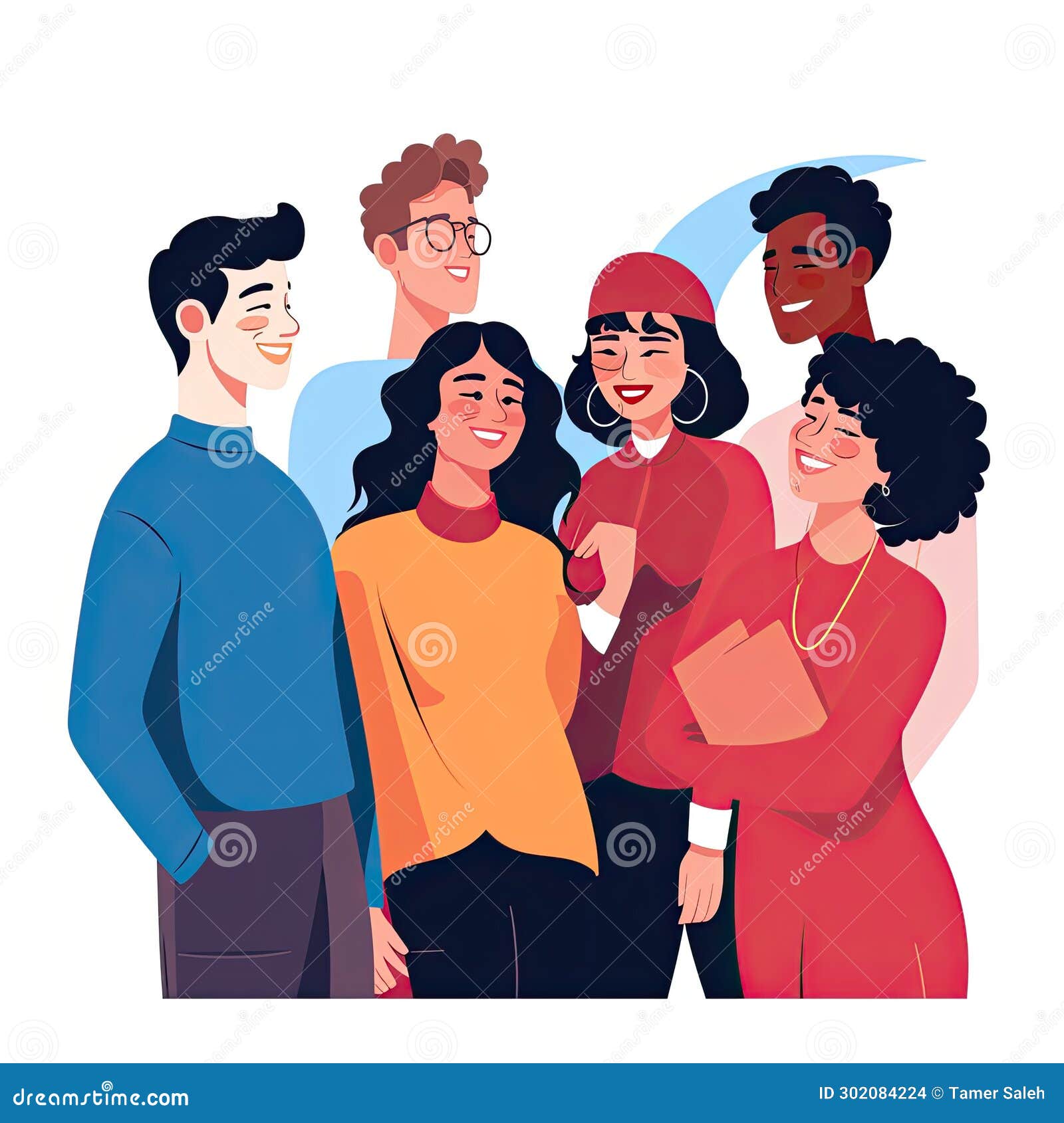 Friends Vector Illustration. Stock Illustration - Illustration of happy ...
