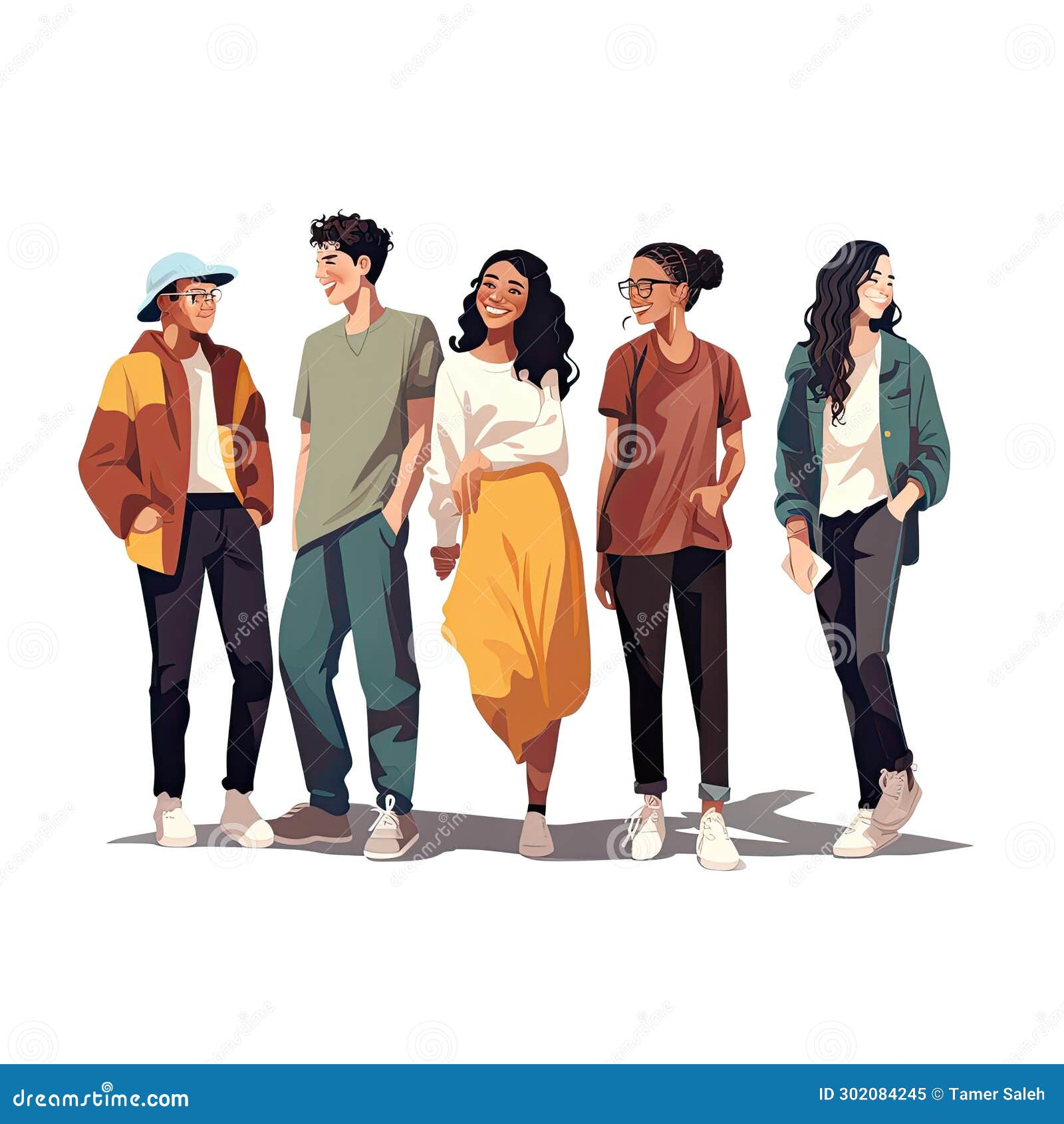 Friends Vector Illustration. Stock Illustration - Illustration of ...