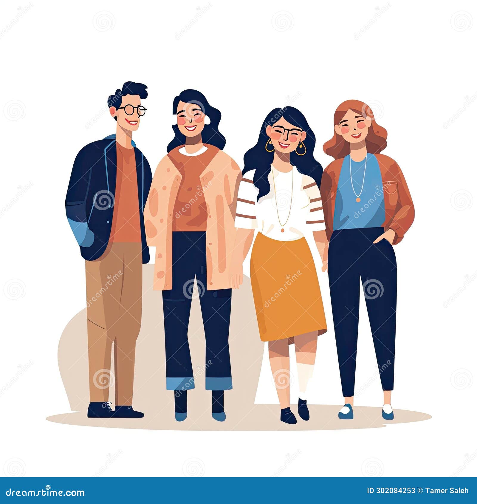 Friends Vector Illustration. Stock Illustration - Illustration of ...