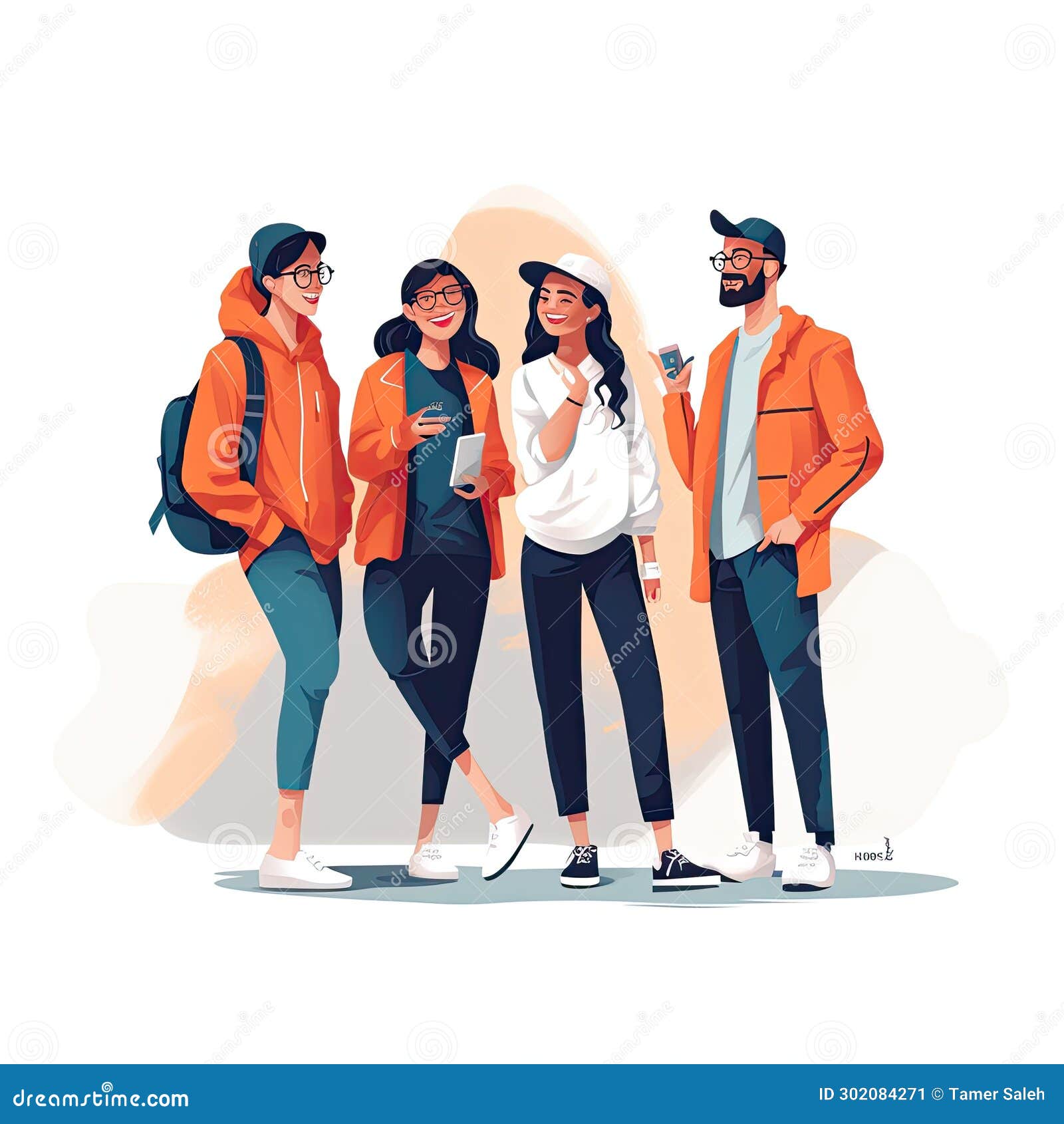 Friends Vector Illustration. Stock Illustration - Illustration of ...