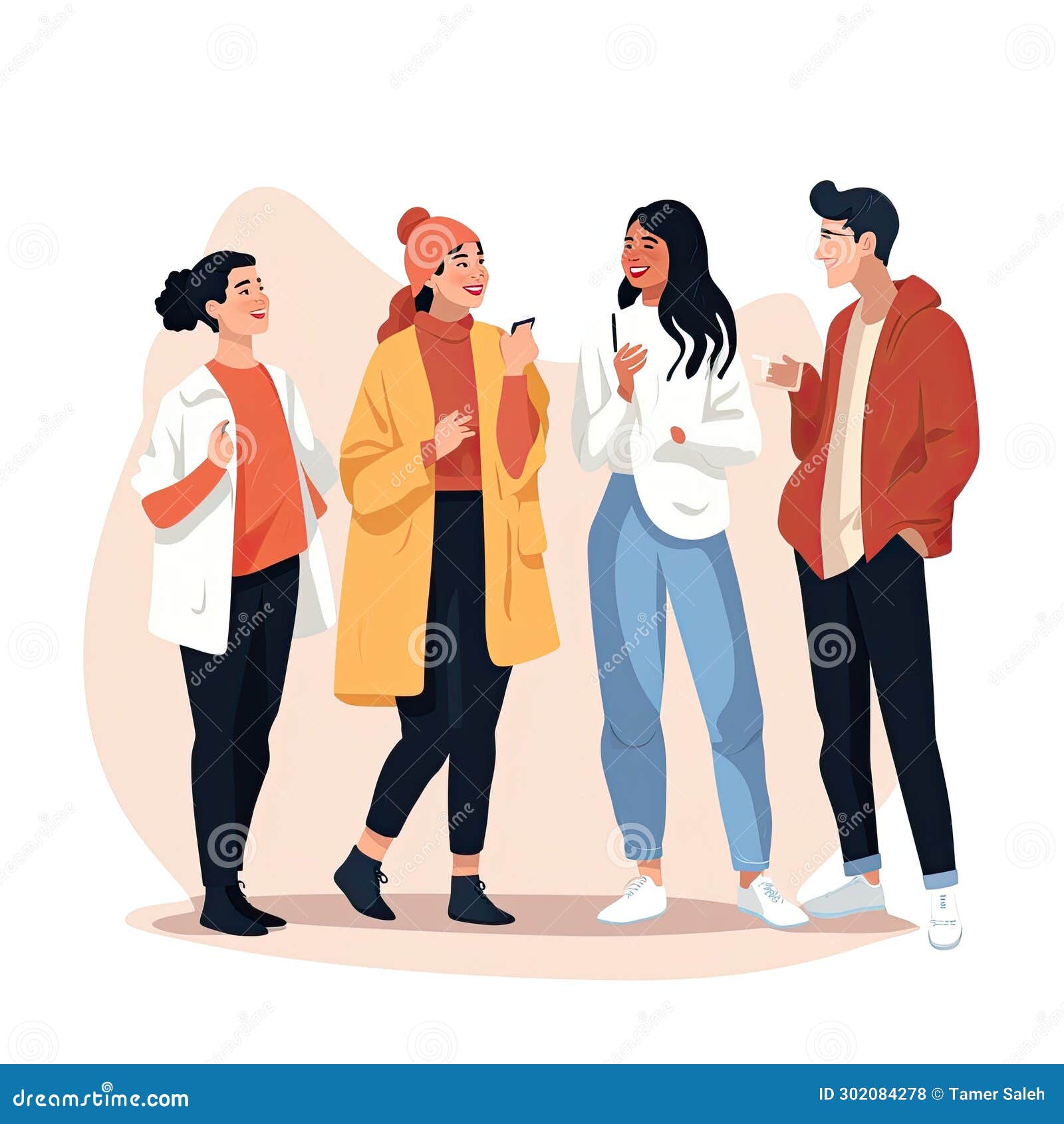 Friends Vector Illustration. Stock Illustration - Illustration of ...