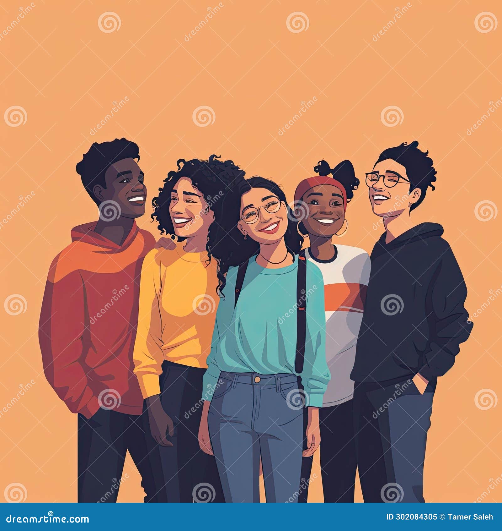 Friends Vector Illustration. Stock Illustration - Illustration of ...