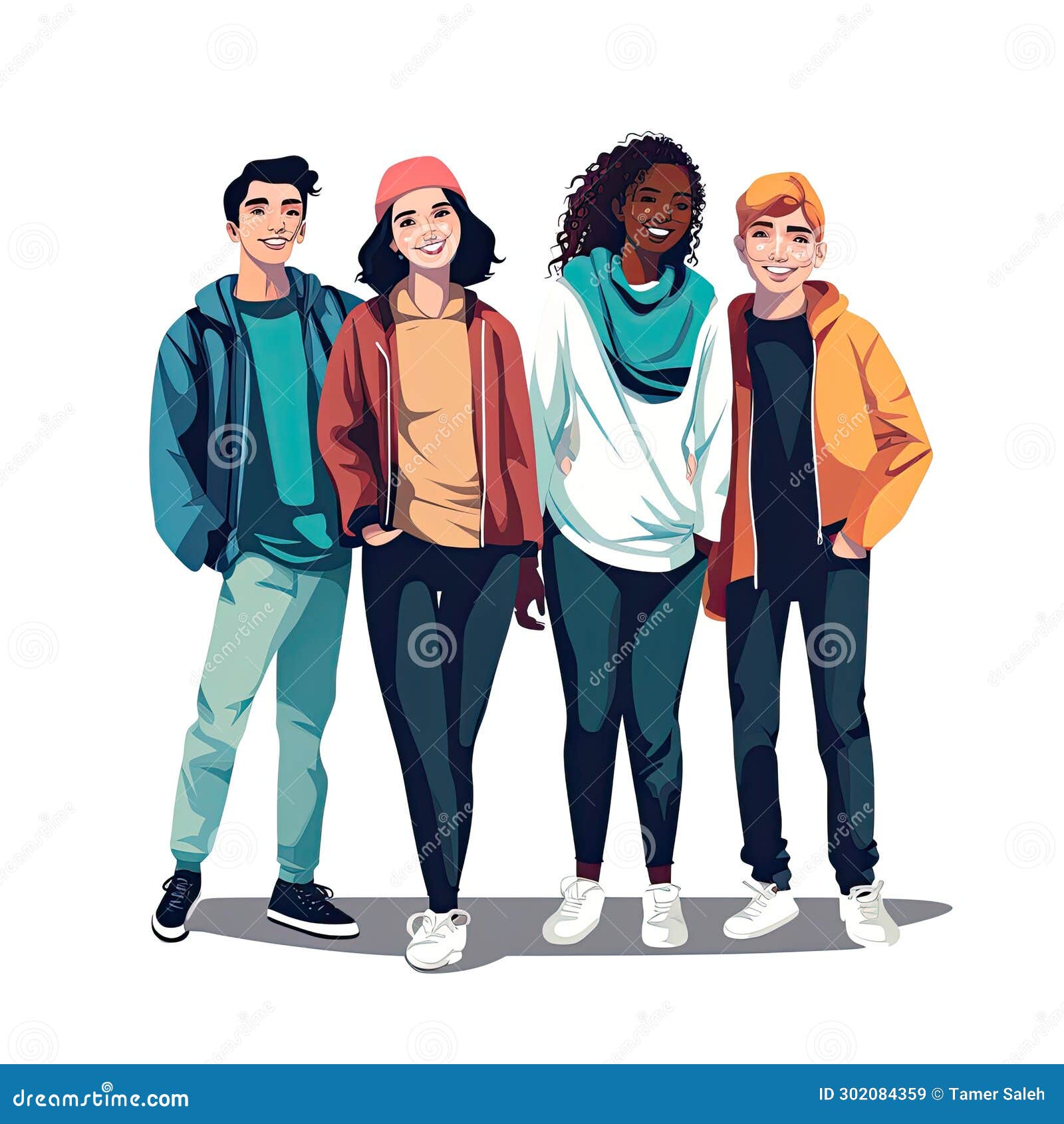 Friends Vector Illustration. Stock Illustration - Illustration of ...