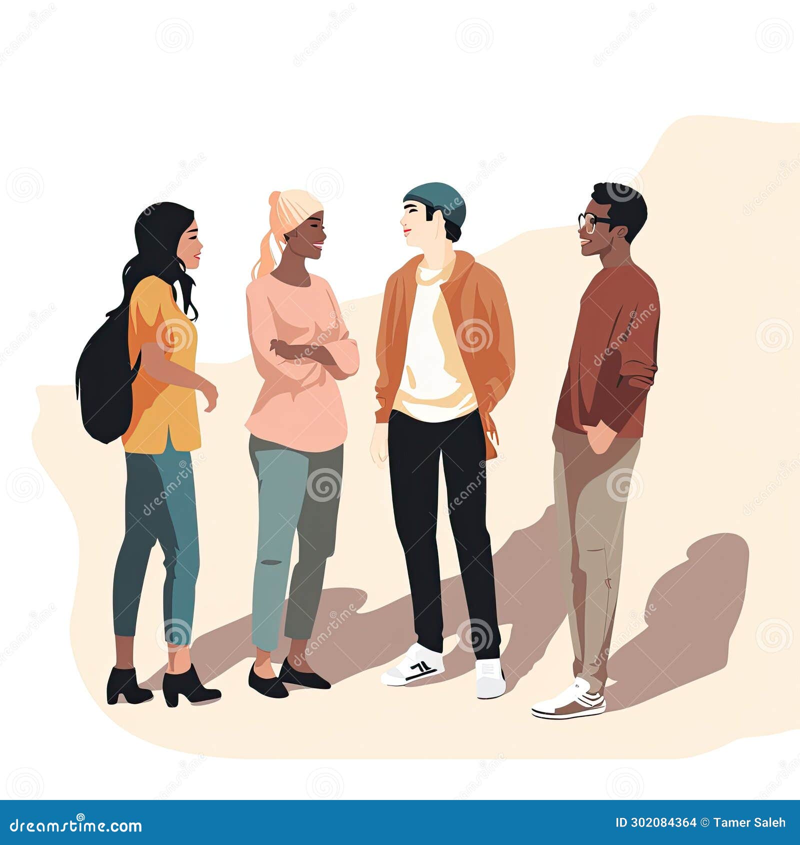 Friends Vector Illustration. Stock Illustration - Illustration of ...