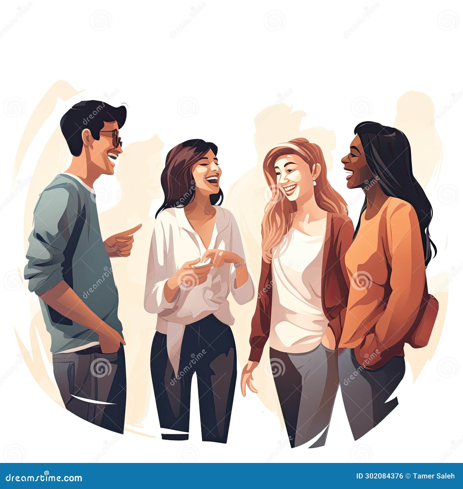 Friends Vector Illustration. Stock Illustration - Illustration of goals ...