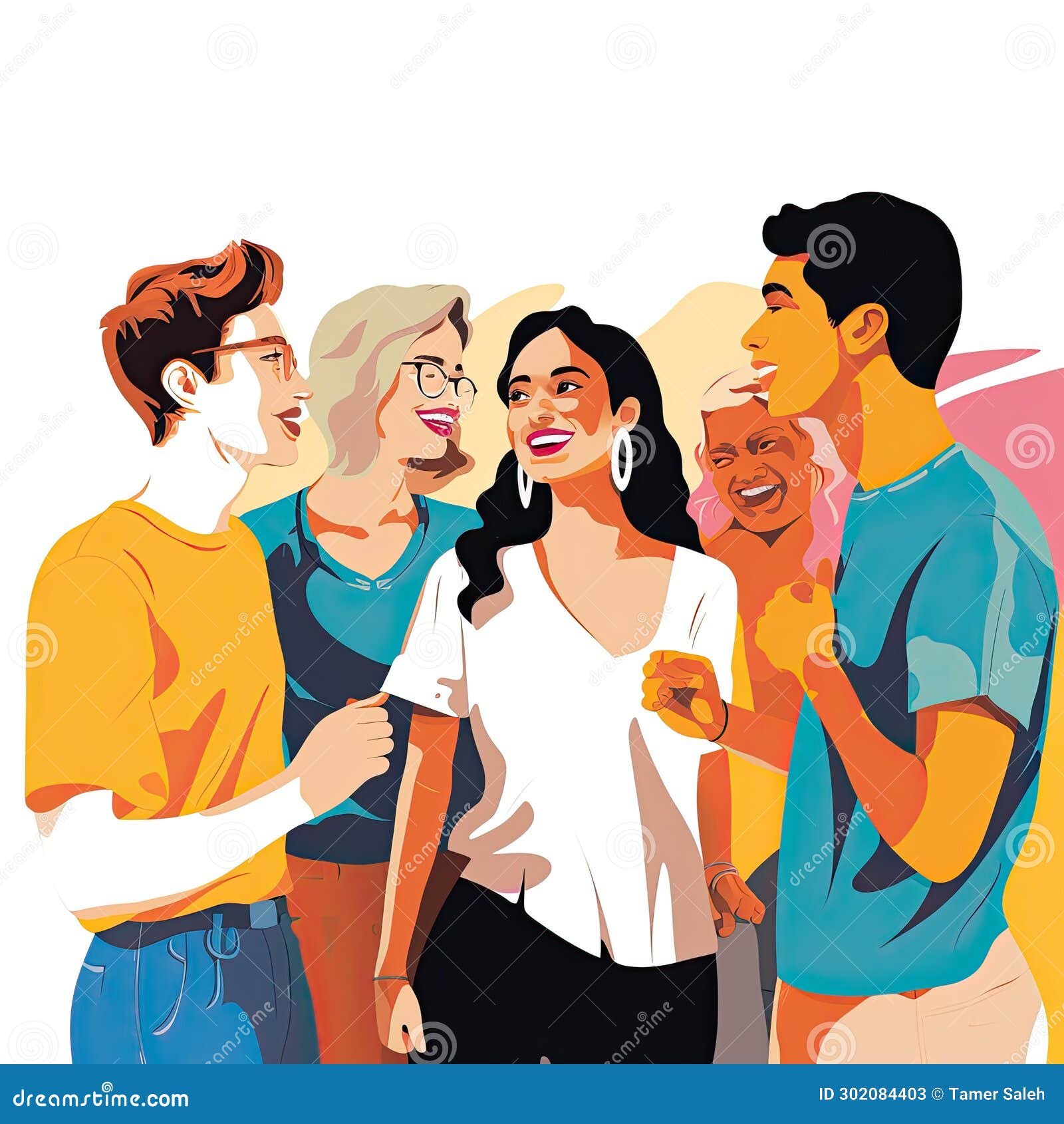 Friends Vector Illustration. Stock Illustration - Illustration of ...