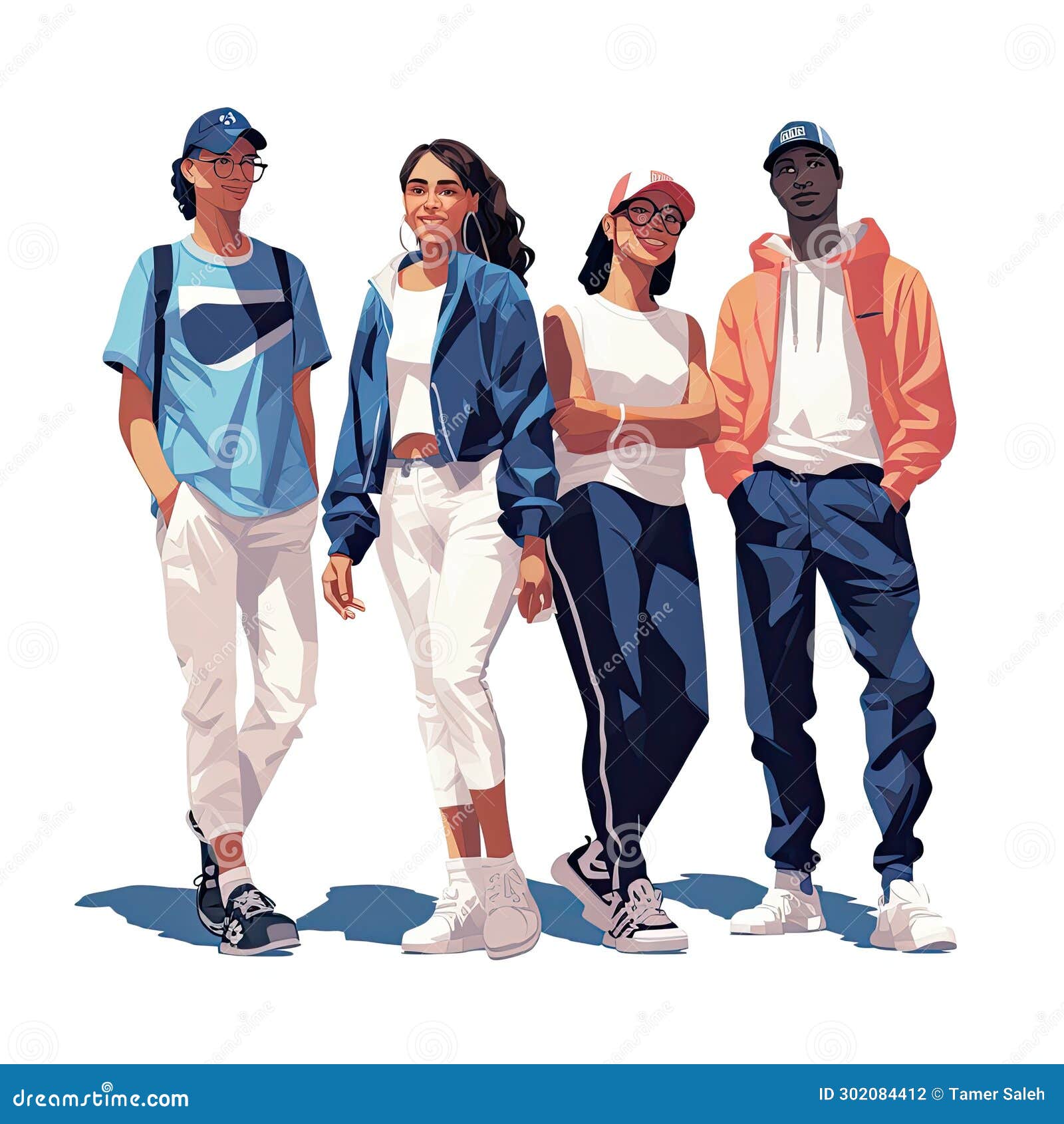 Friends Vector Illustration. Stock Illustration - Illustration of ...