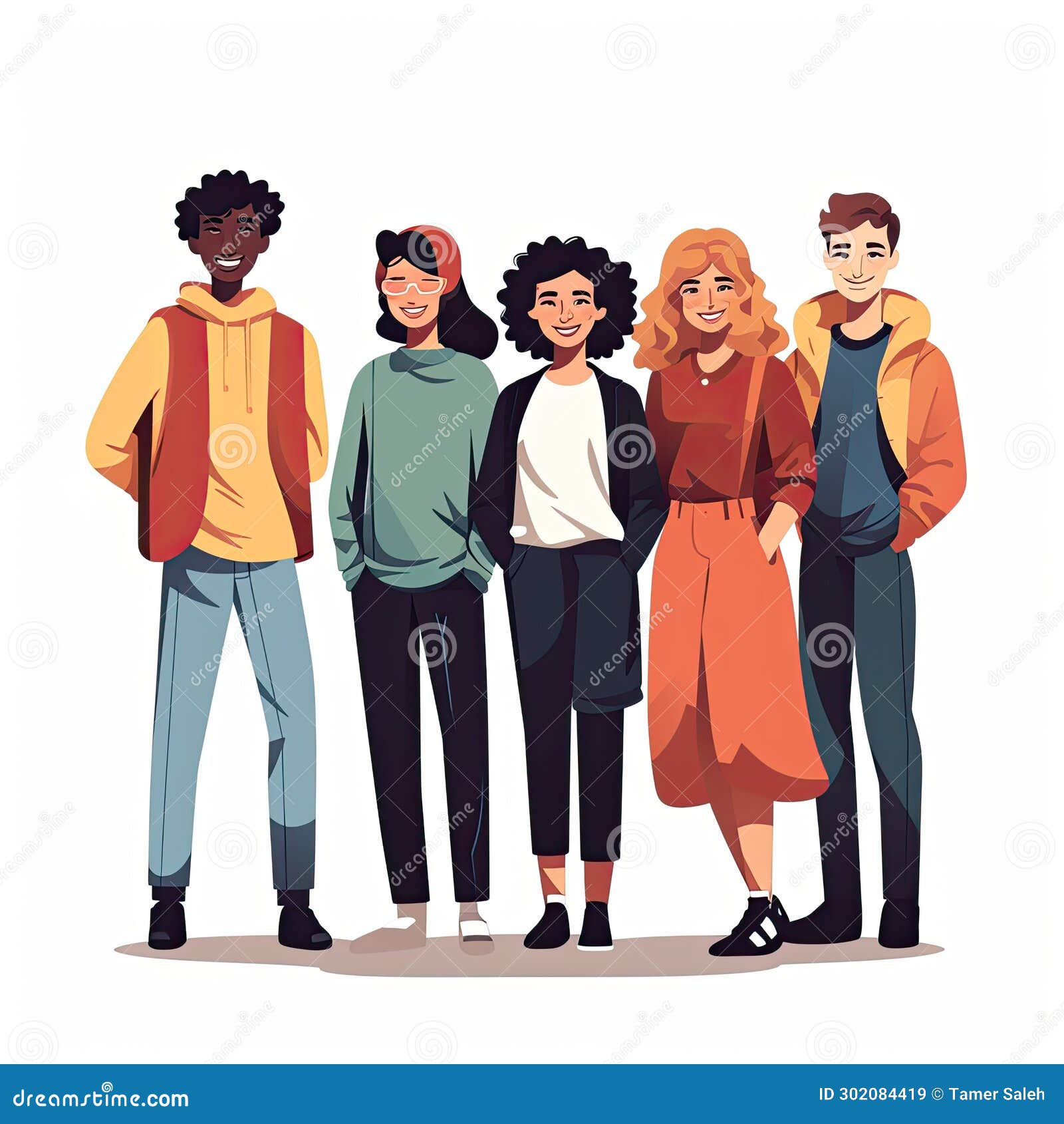 Friends Vector Illustration. Stock Illustration - Illustration of ...