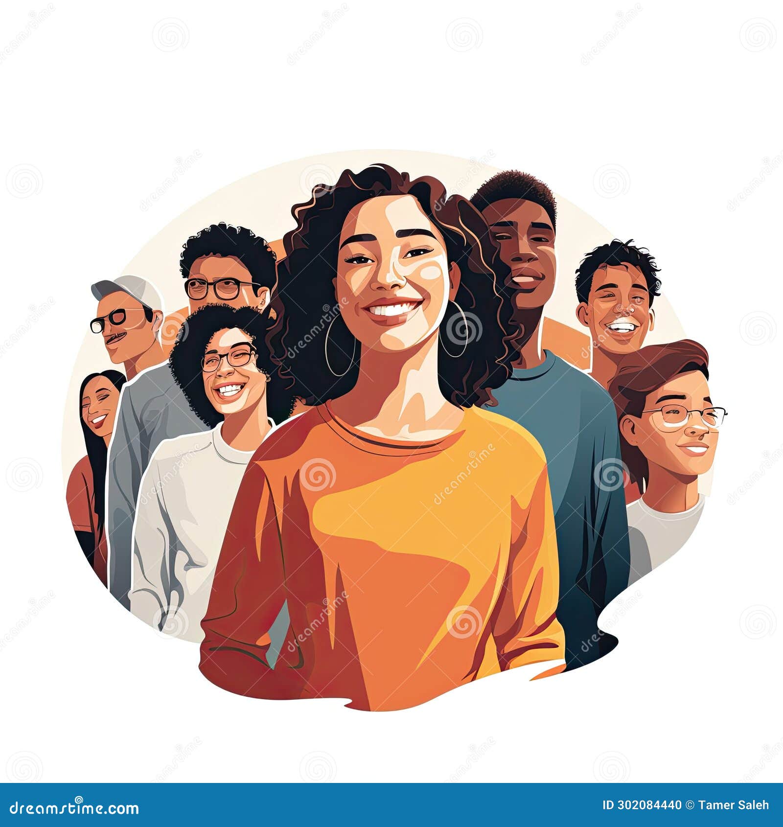 Friends Vector Illustration. Stock Illustration - Illustration of happy ...