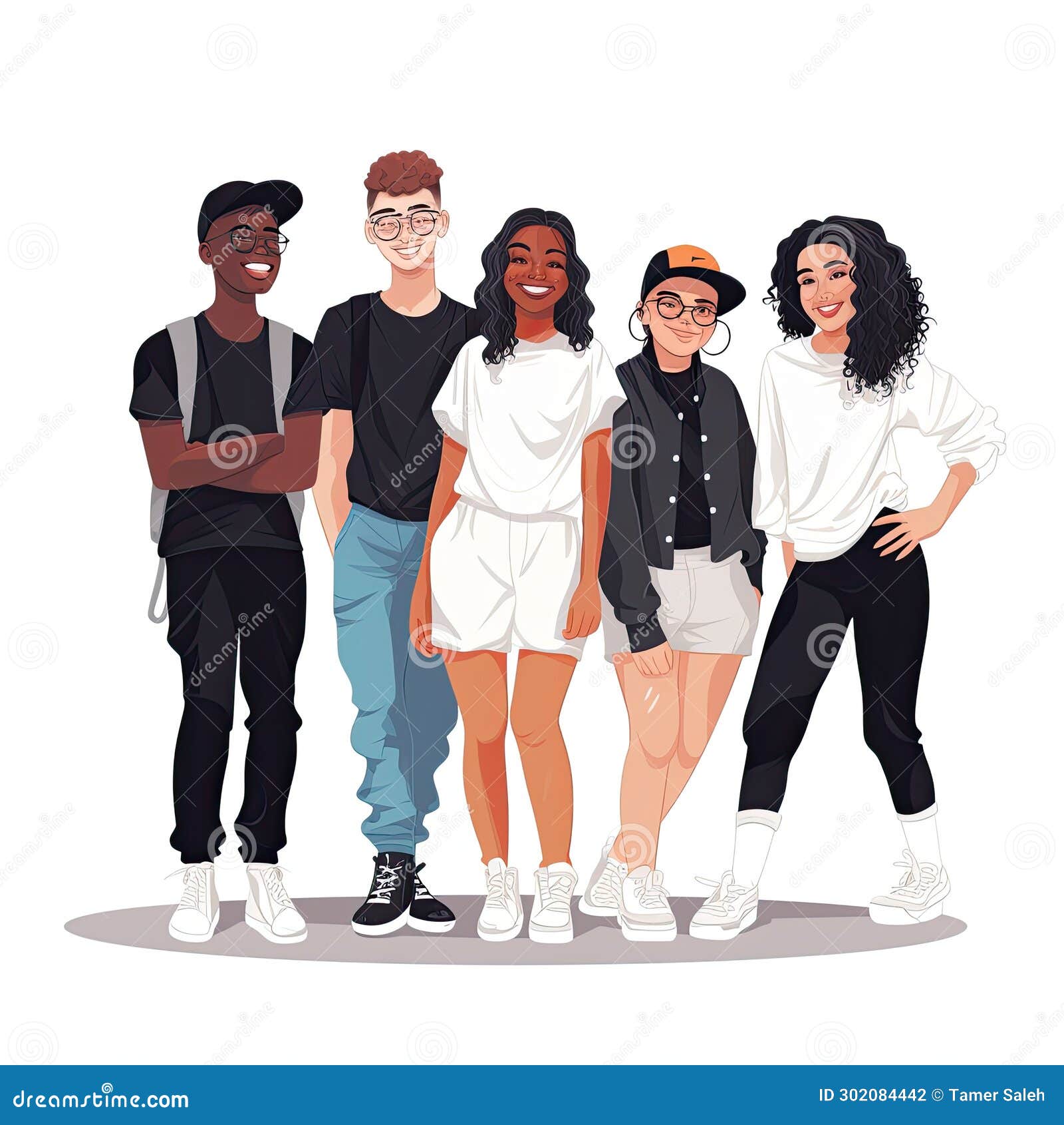 Friends Vector Illustration. Stock Illustration - Illustration of ...