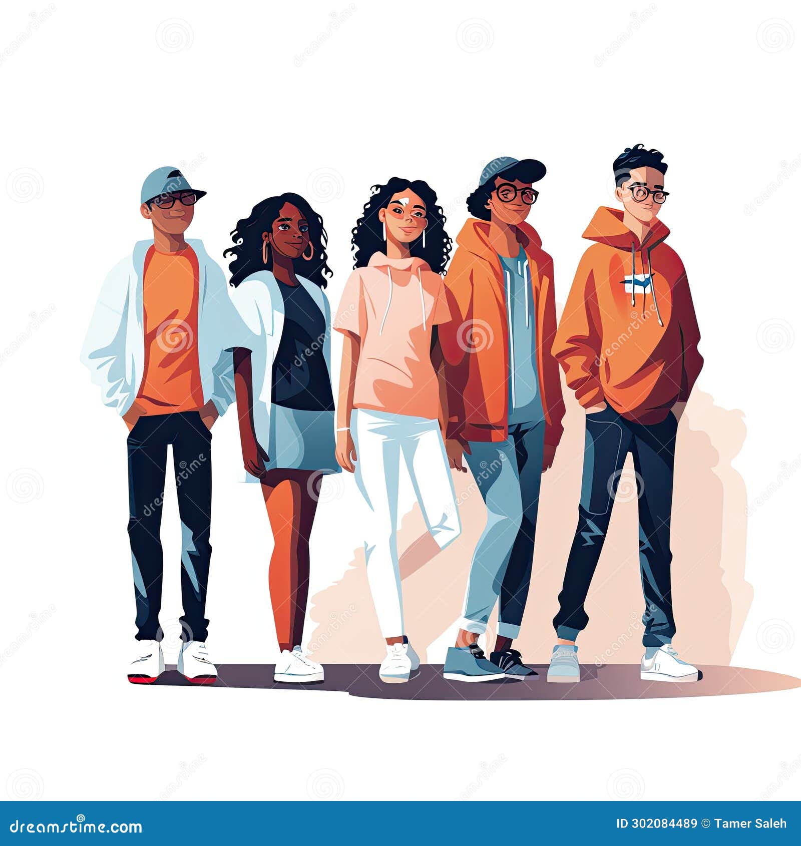 Friends Vector Illustration. Stock Illustration - Illustration of ...