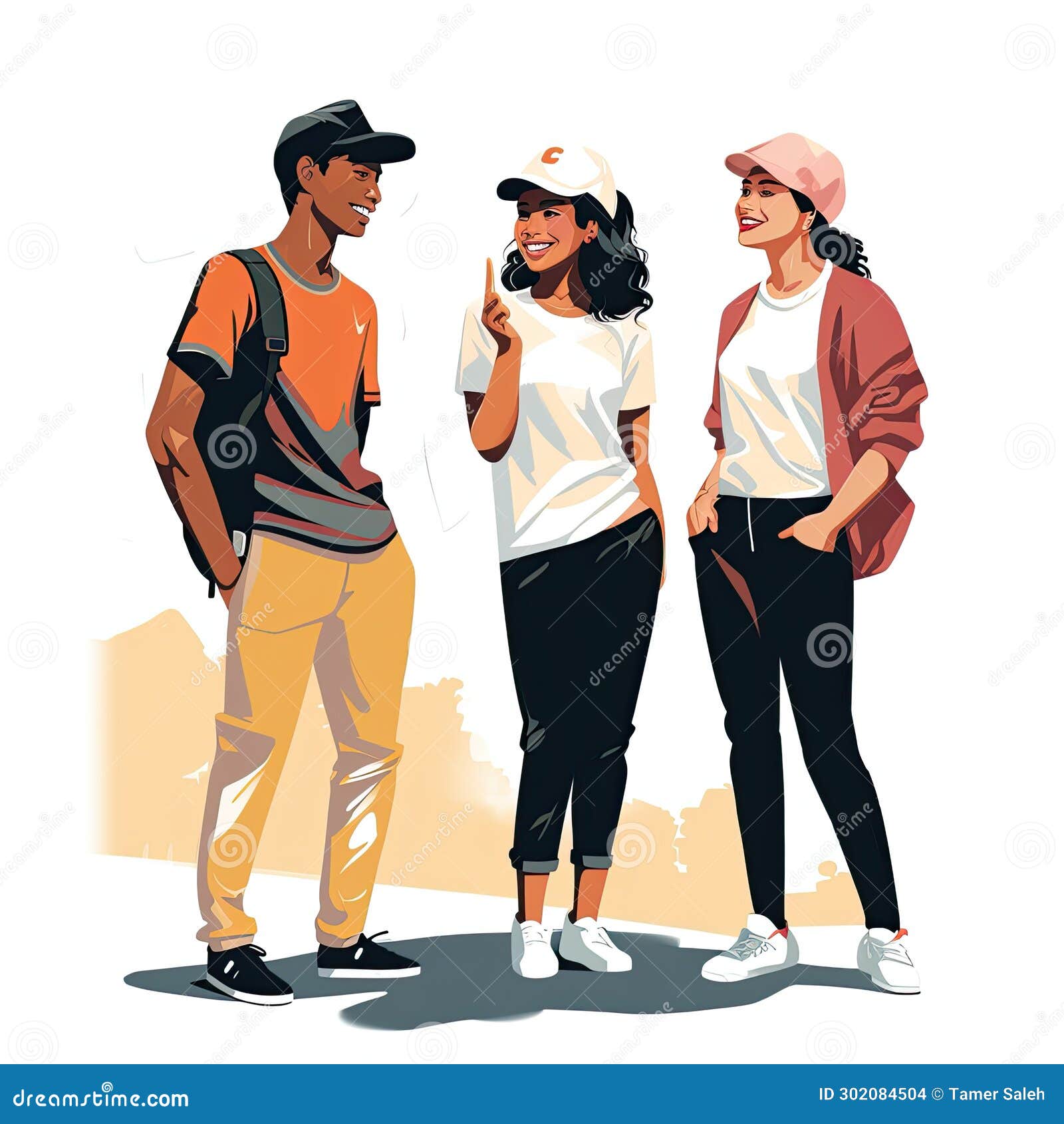 Friends Vector Illustration. Stock Illustration - Illustration of ...