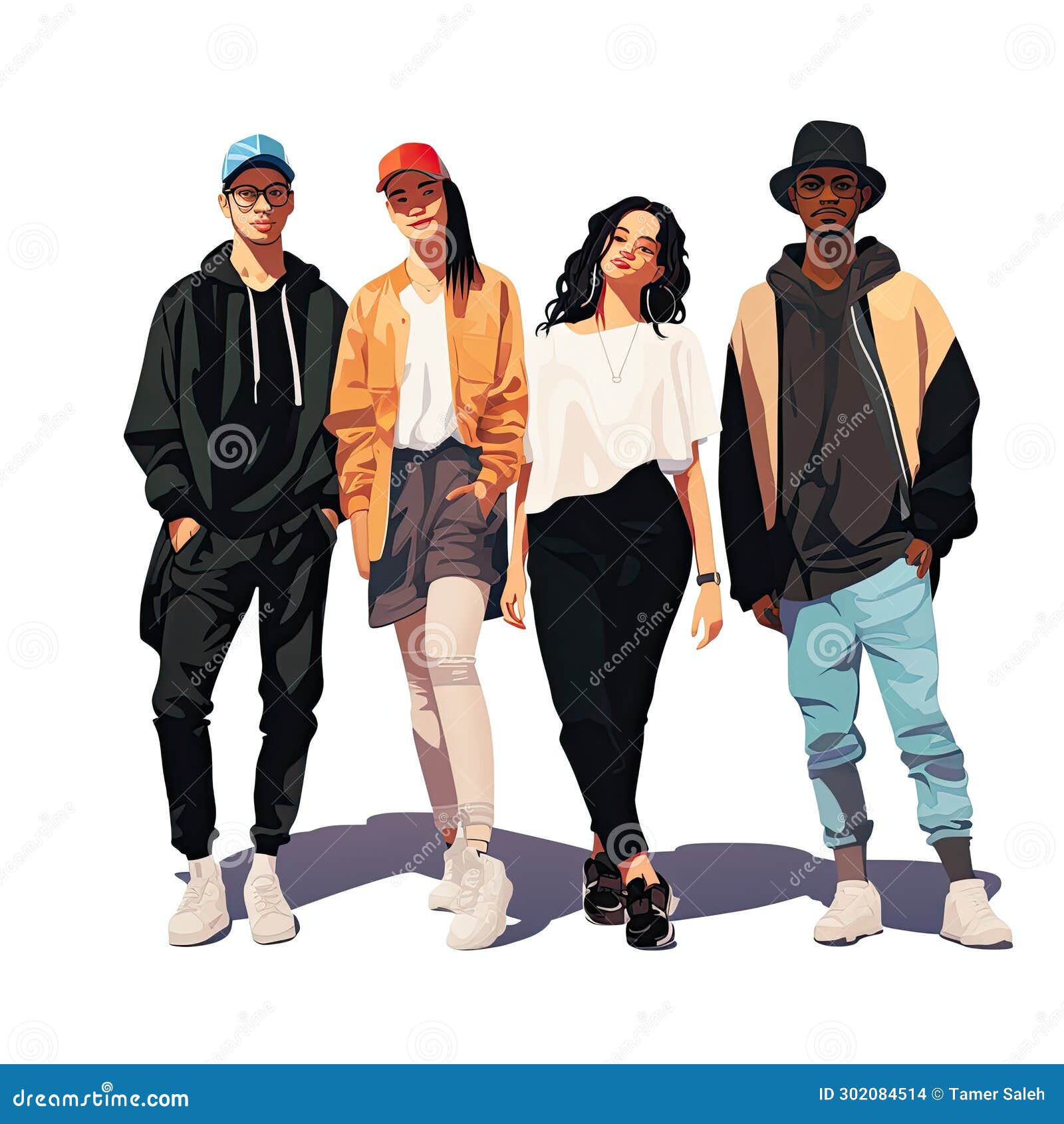 Friends Vector Illustration. Stock Illustration - Illustration of vibes ...