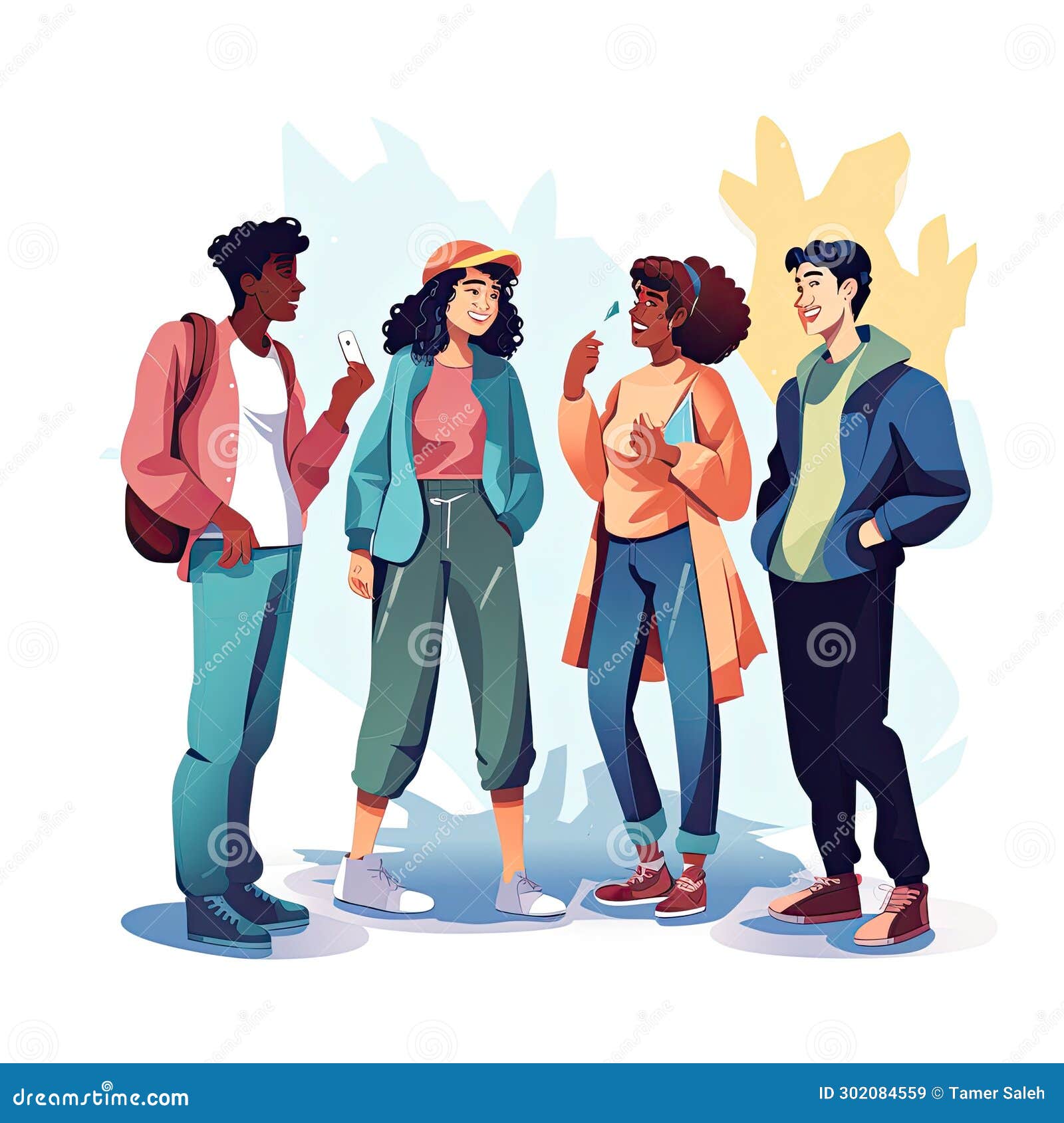 Friends Vector Illustration. Stock Illustration - Illustration of ...