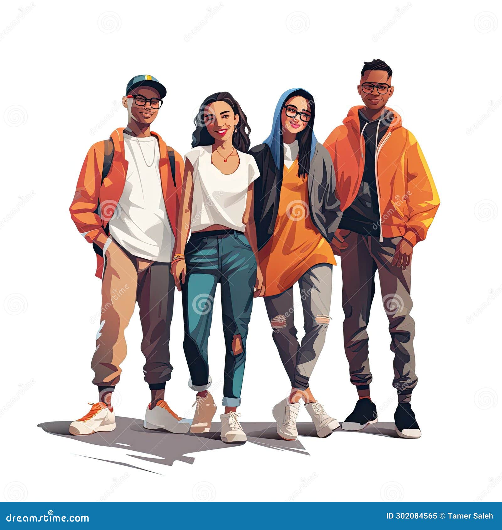 Friends Vector Illustration. Stock Illustration - Illustration of ...