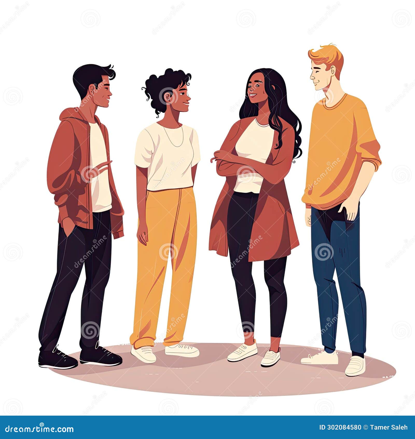 Friends Vector Illustration. Stock Illustration - Illustration of ...