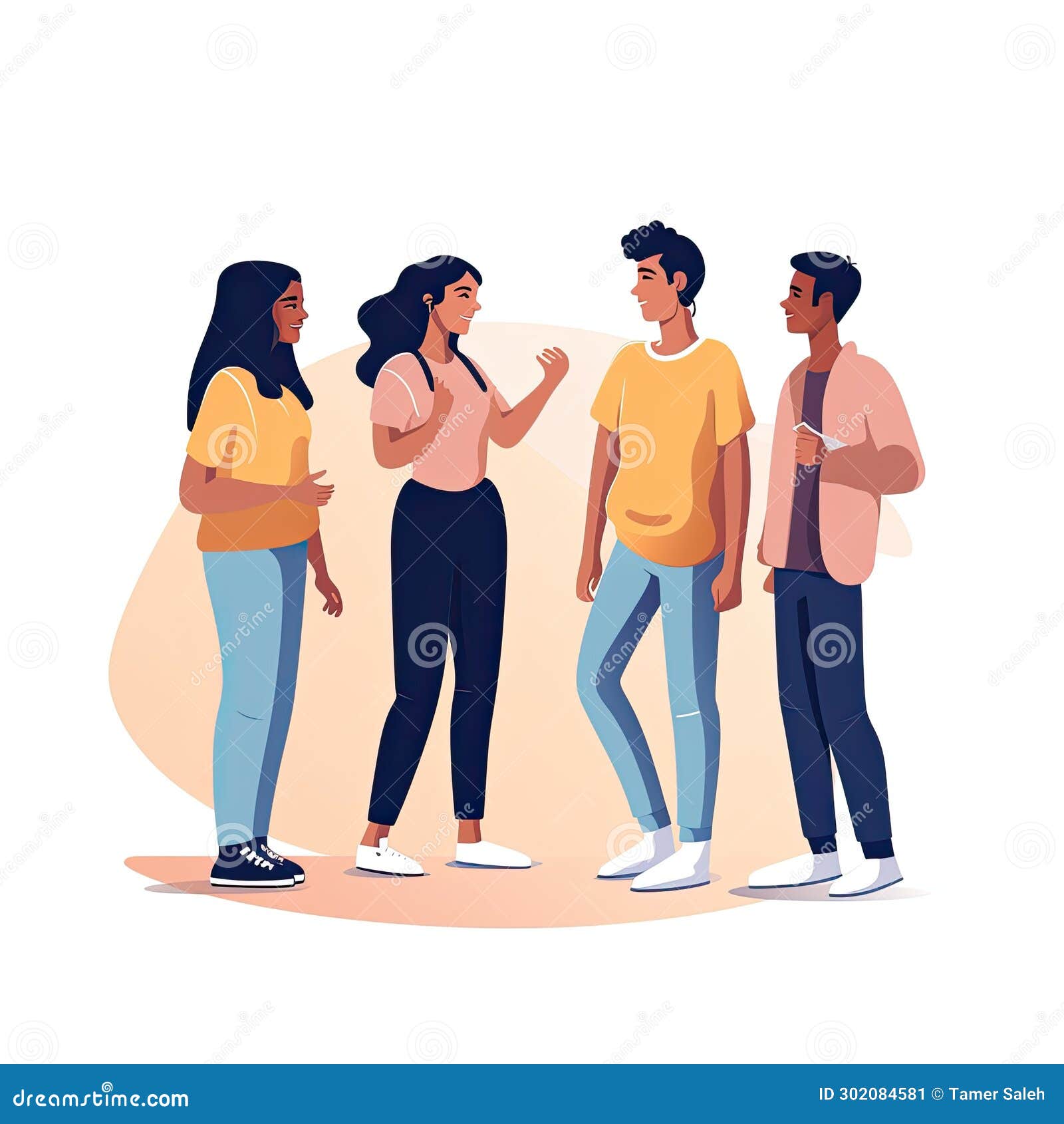Friends Vector Illustration. Stock Illustration - Illustration of ...