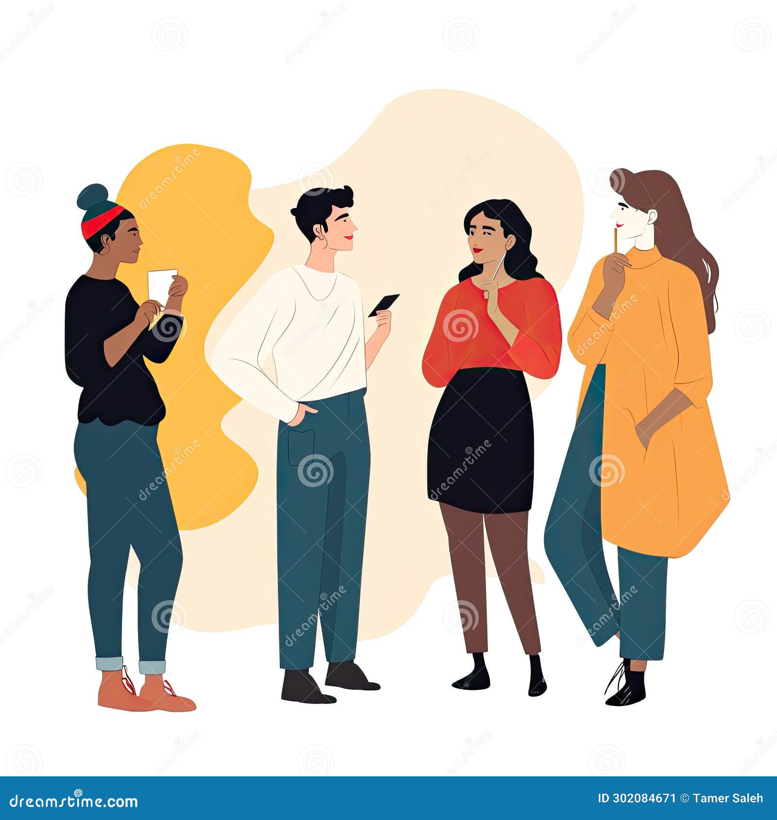 Friends Vector Illustration. Stock Illustration - Illustration of ...