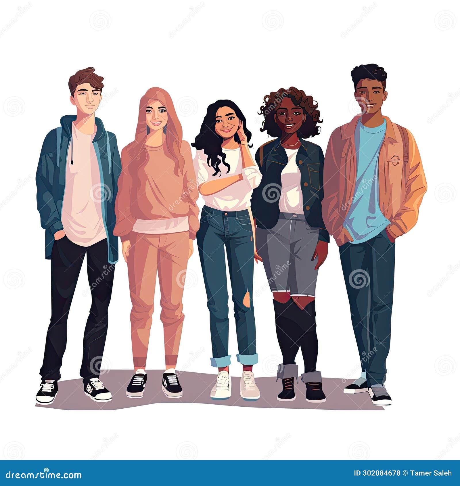 Friends Vector Illustration. Stock Illustration - Illustration of close ...