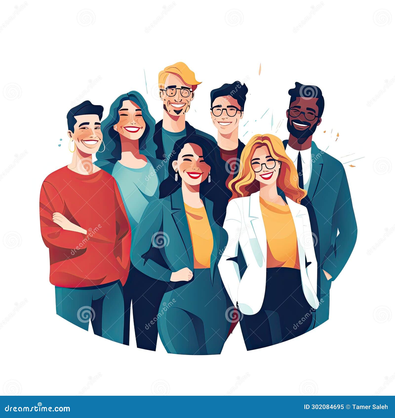 Friends Vector Illustration. Stock Illustration - Illustration of ...